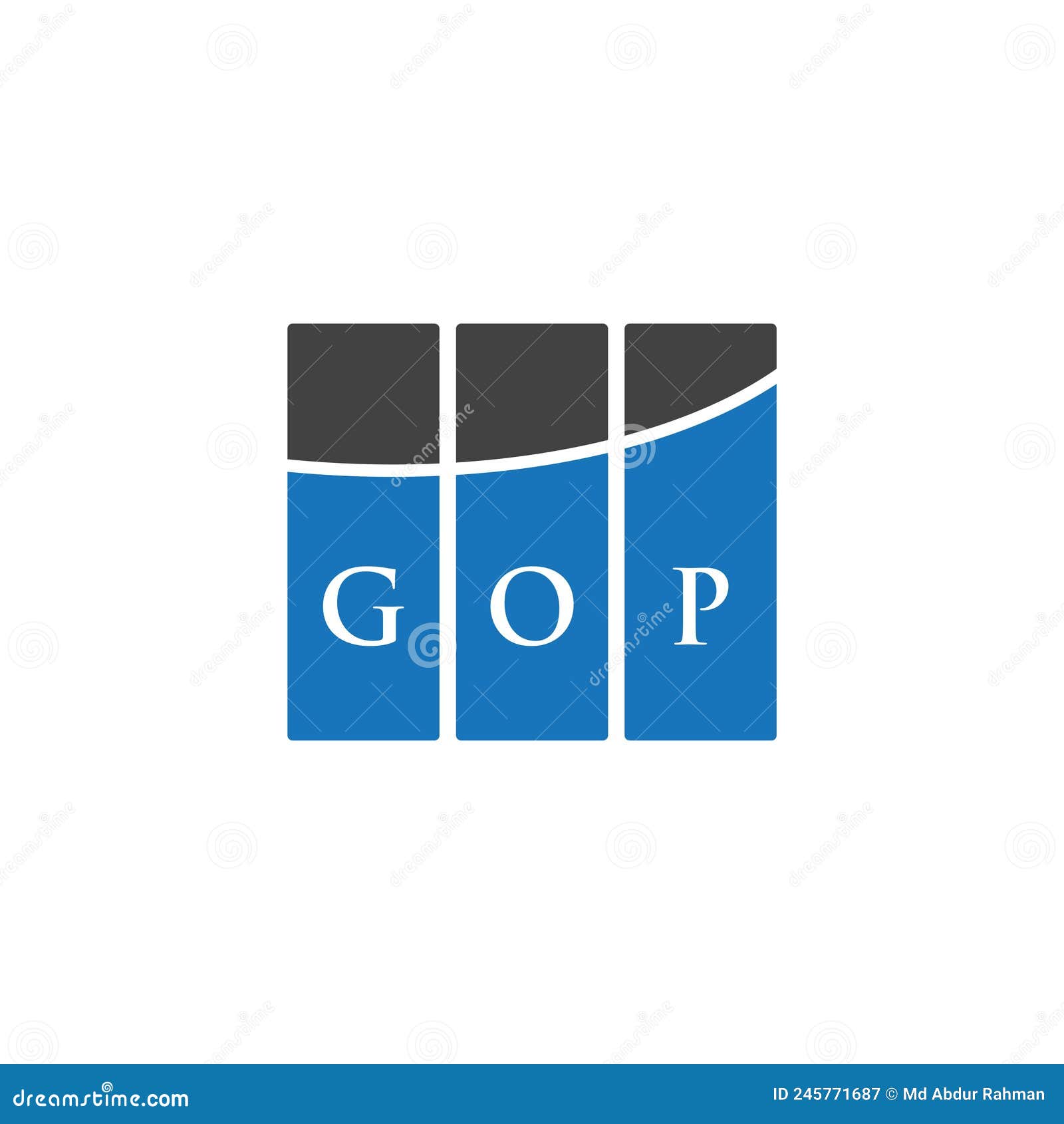 GOP Letter Logo Design on WHITE Background. GOP Creative Initials ...