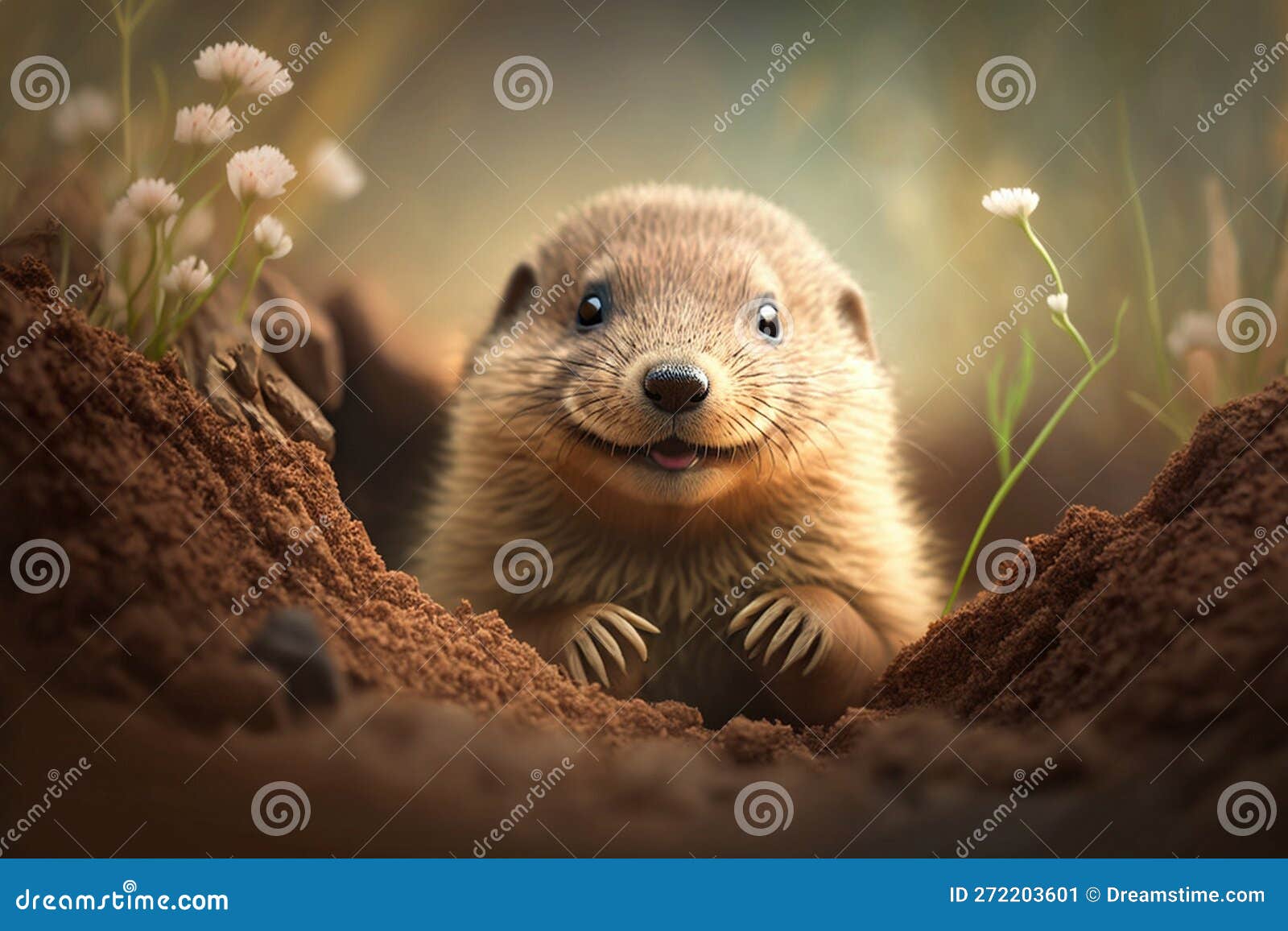 Gopher Sitting, Realistic Drawing Royalty-Free Cartoon | CartoonDealer ...