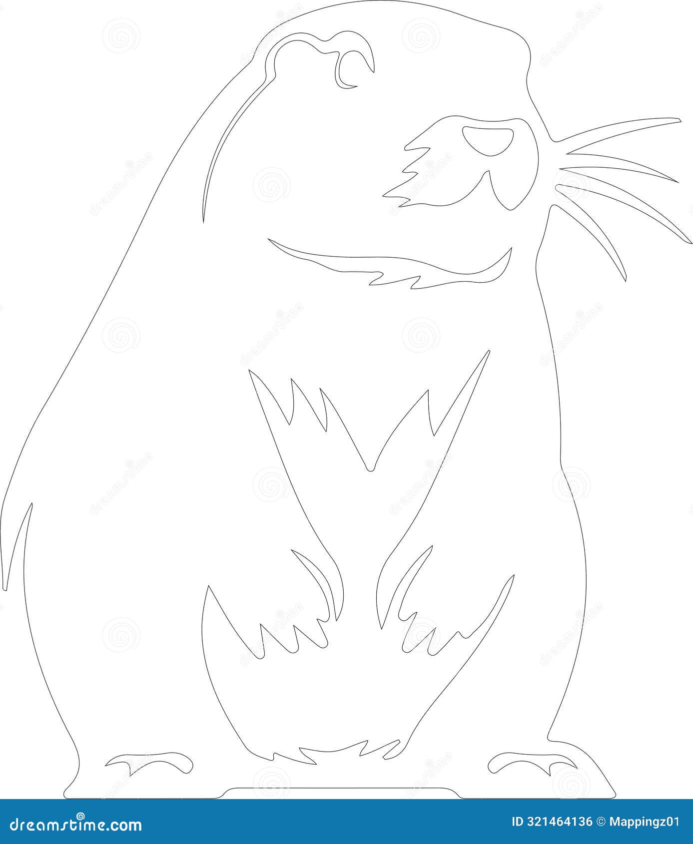 Gopher Outline Silhouette Generative Ai Stock Vector - Illustration of ...