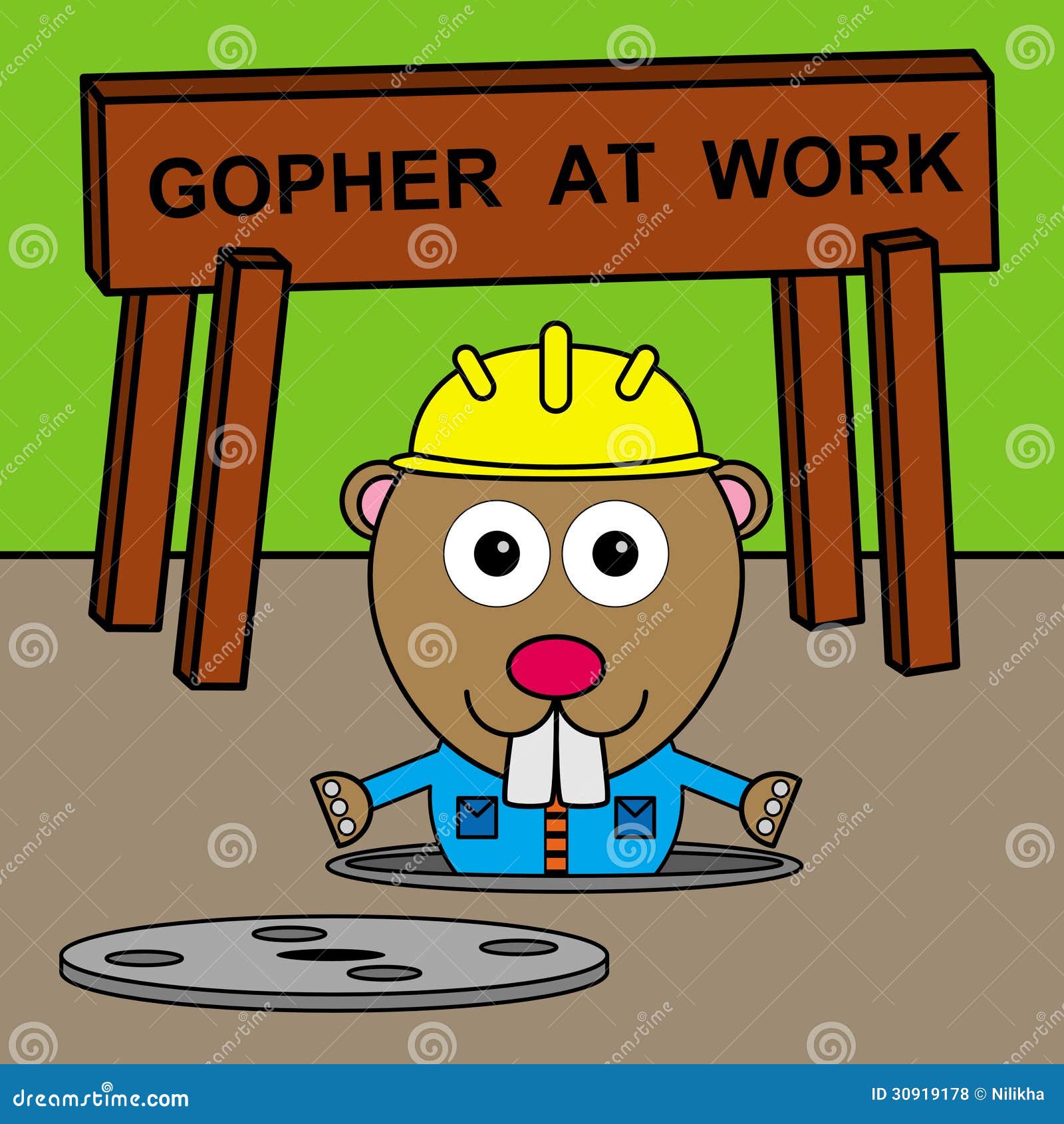 Gopher s manhole stock illustration. Illustration of manhole - 30919178