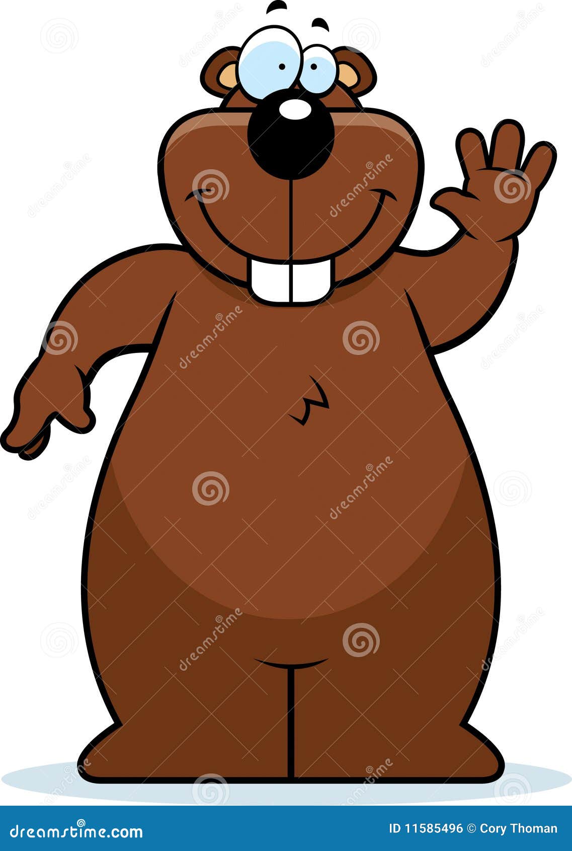 Gopher Waving stock vector. Illustration of cartoon, gopher - 11585496