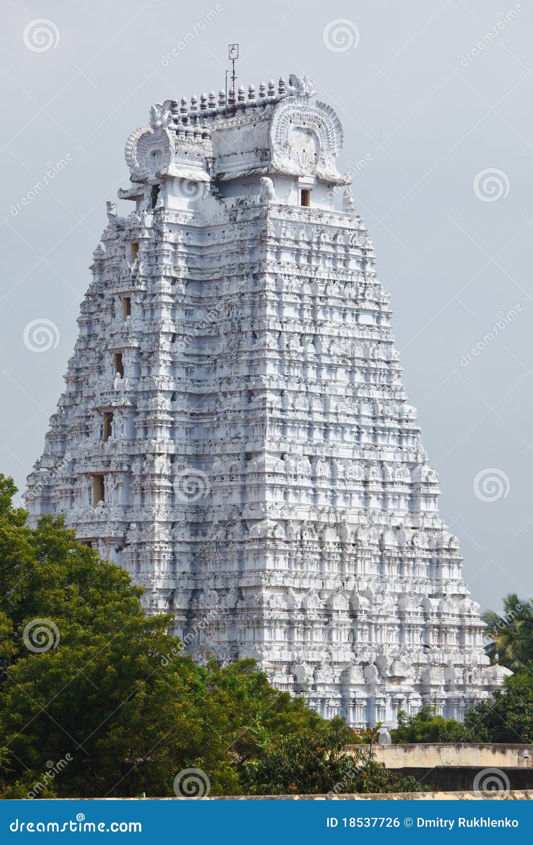 Gopura of Hindu temple stock photo. Image of ancient - 18537726