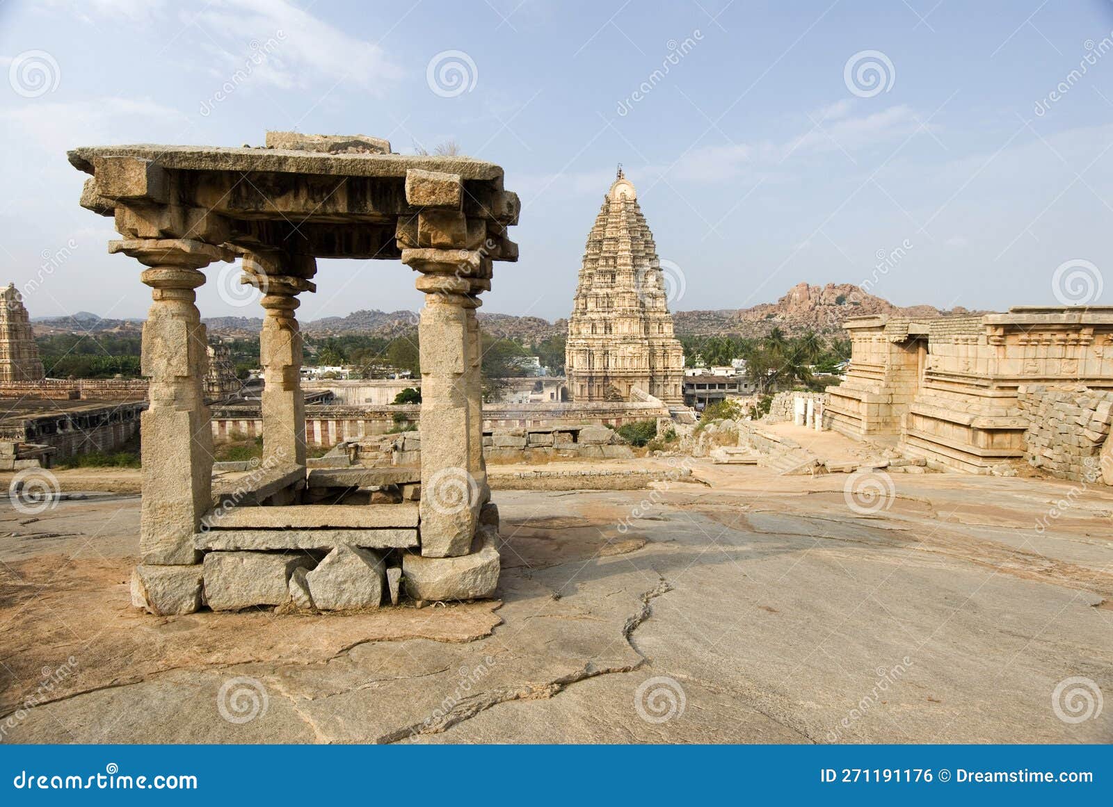 Gopuram of Virupaksha Temple from Hemakuta Hills and Ruins of Hampi ... Gopuram of Virupaksha Temple from Hemakuta Hills and Ruins of Hampi ...