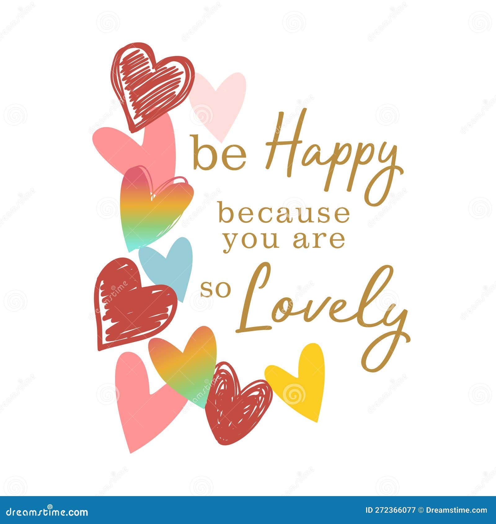 Heart Abstract, Be Happy because You are so Lovely Stock Vector ...