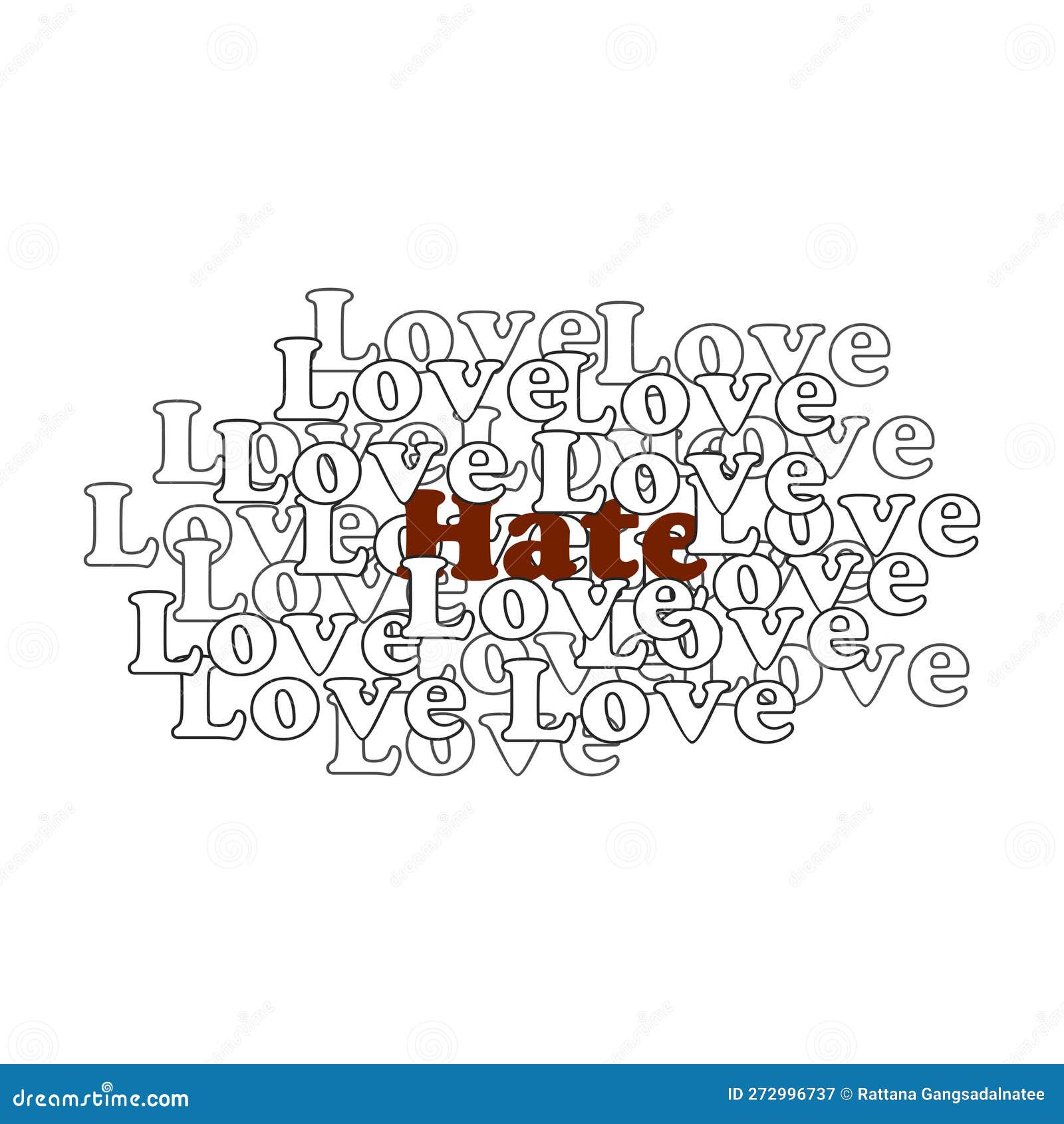 Both Love and Hate, Graphic Design Stock Vector - Illustration of love ...