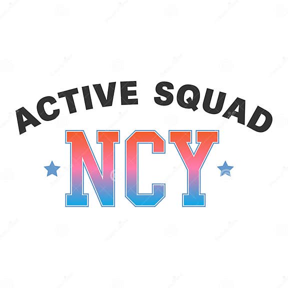 ACTIVE SQUAD NCY stock vector. Illustration of graphic - 279861756