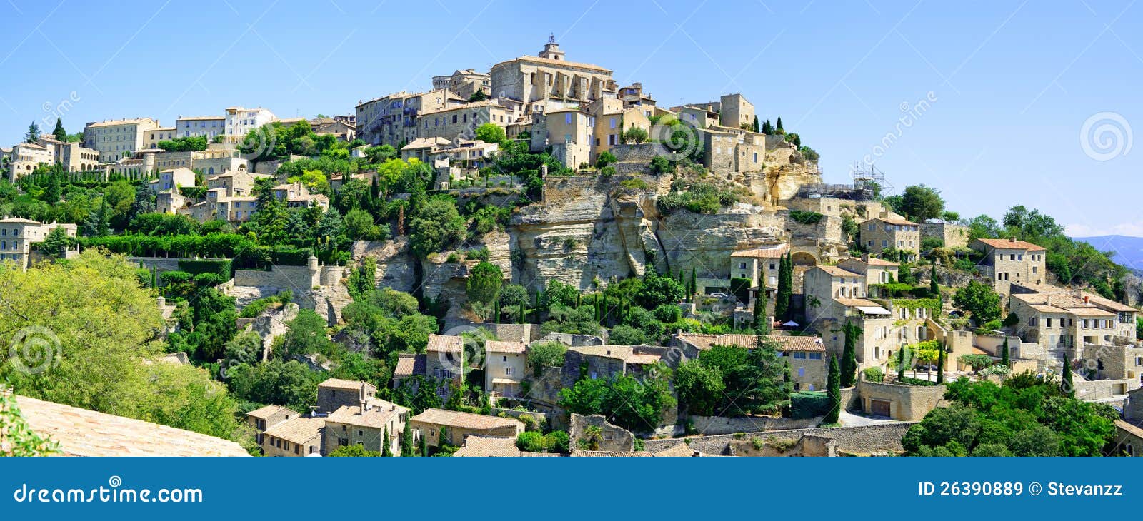 Gordes Village Panorama. Luberon, Provence Stock Image - Image of ...