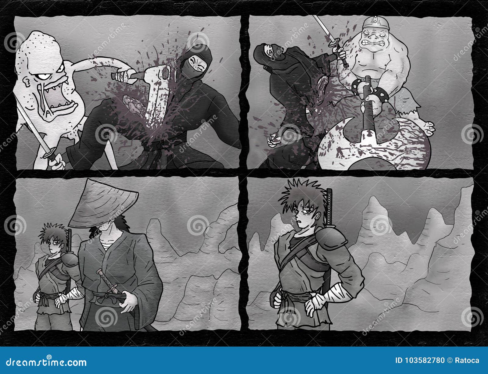 Gore Attack Comic Page Draw Stock Illustration - Illustration of ...