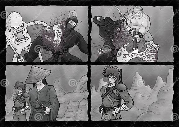 Gore Attack Comic Page Draw Stock Illustration - Illustration of ...