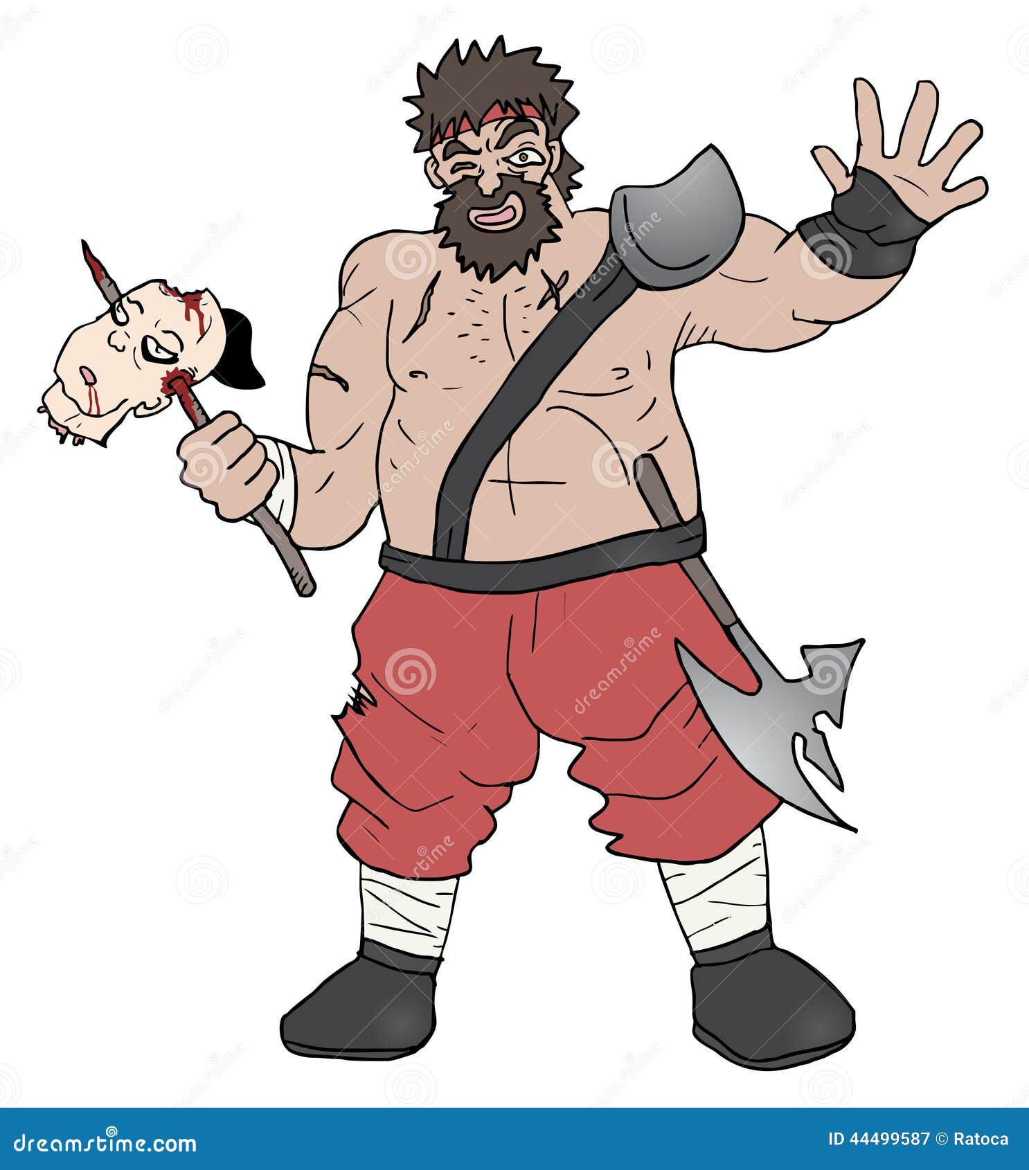 Barbarian Gore Scene Cartoon Vector | CartoonDealer.com #71460507