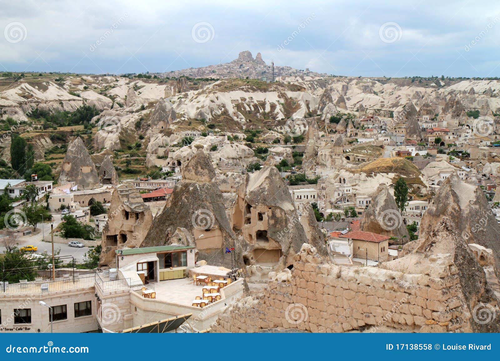 Goreme village and citadel stock photo. Image of fortress - 17138558