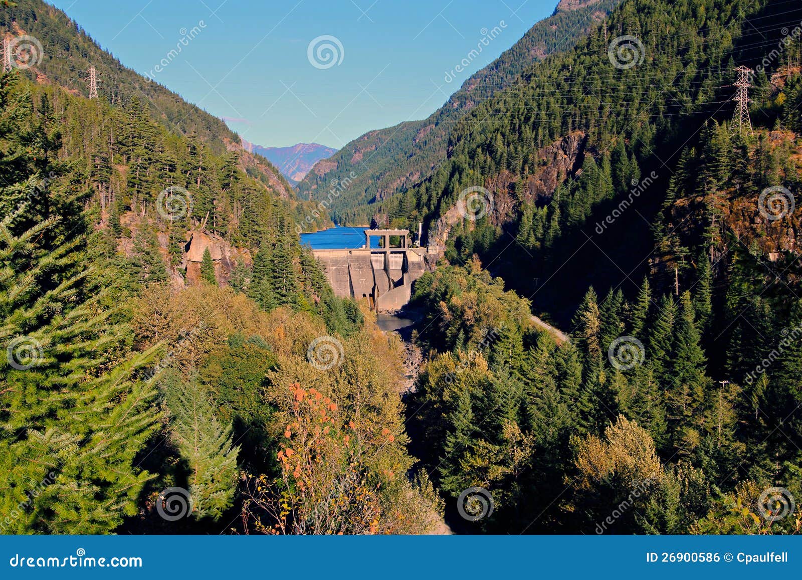 Gorge Dam, Washington stock photo. Image of mountain - 26900586