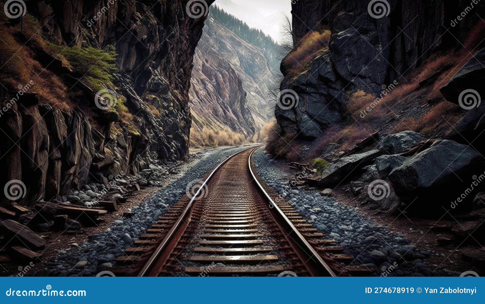 Gorge Railroad Tracks, Which Pass through Deep and Narrow Gorges ...