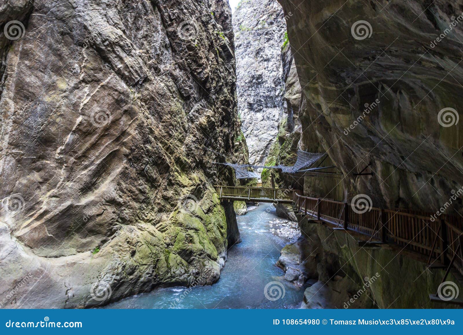 Gorge Trient in Switzerland in Alps Stock Photo - Image of trail ...