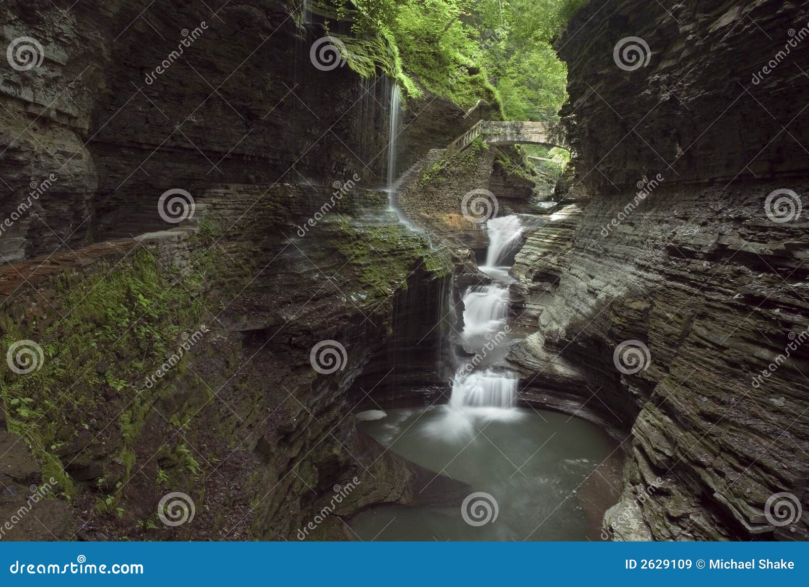 Gorge Waterfall stock image. Image of waterfall, bridge - 2629109
