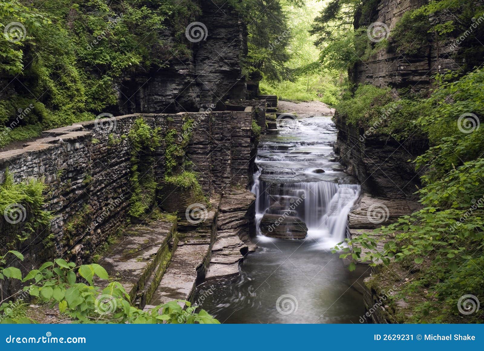 Gorge Waterfall stock image. Image of falls, spring, green - 2629231