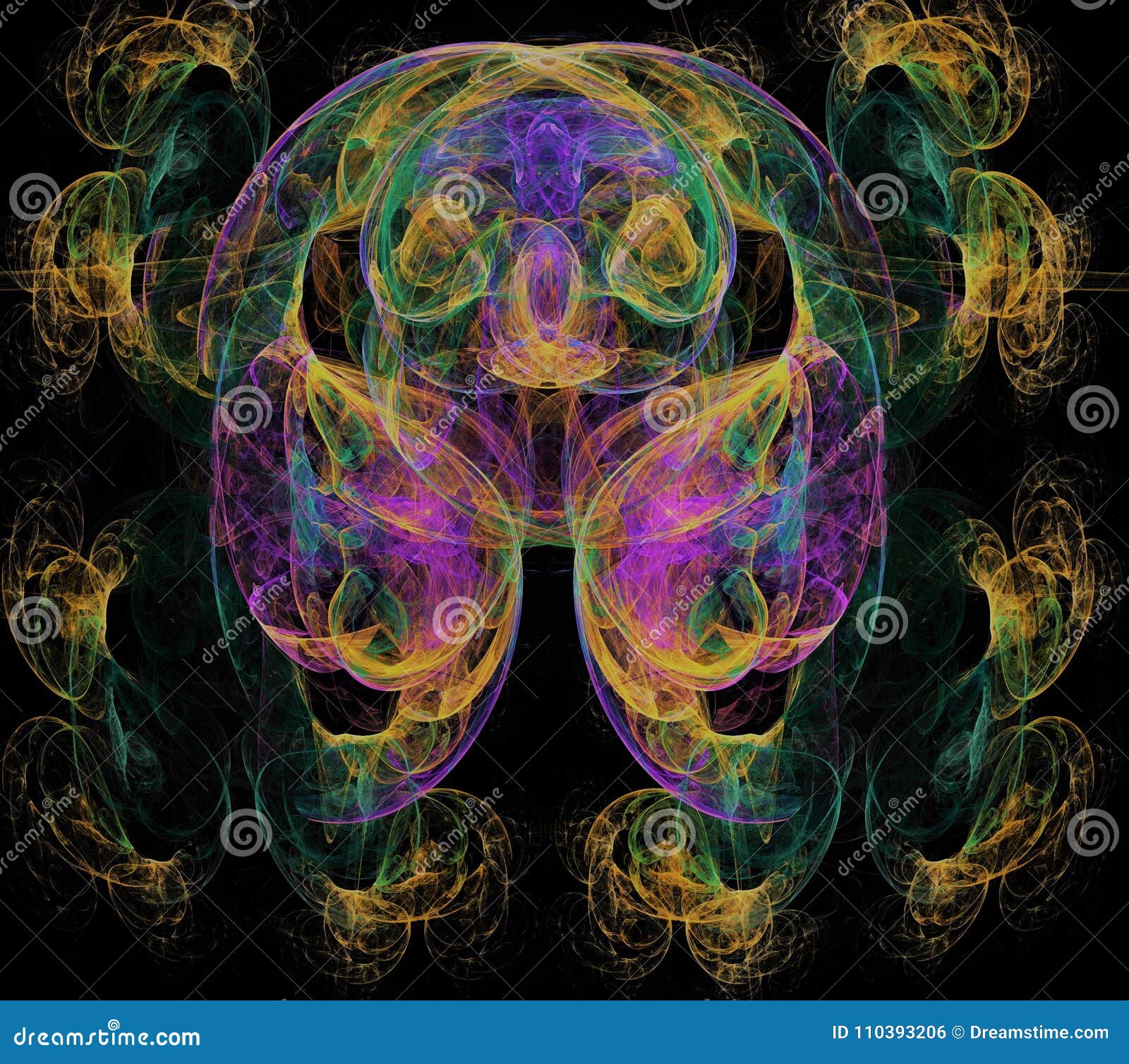 Cool Alien. Abstract Colorful Design Fractal Composition. Stock ...