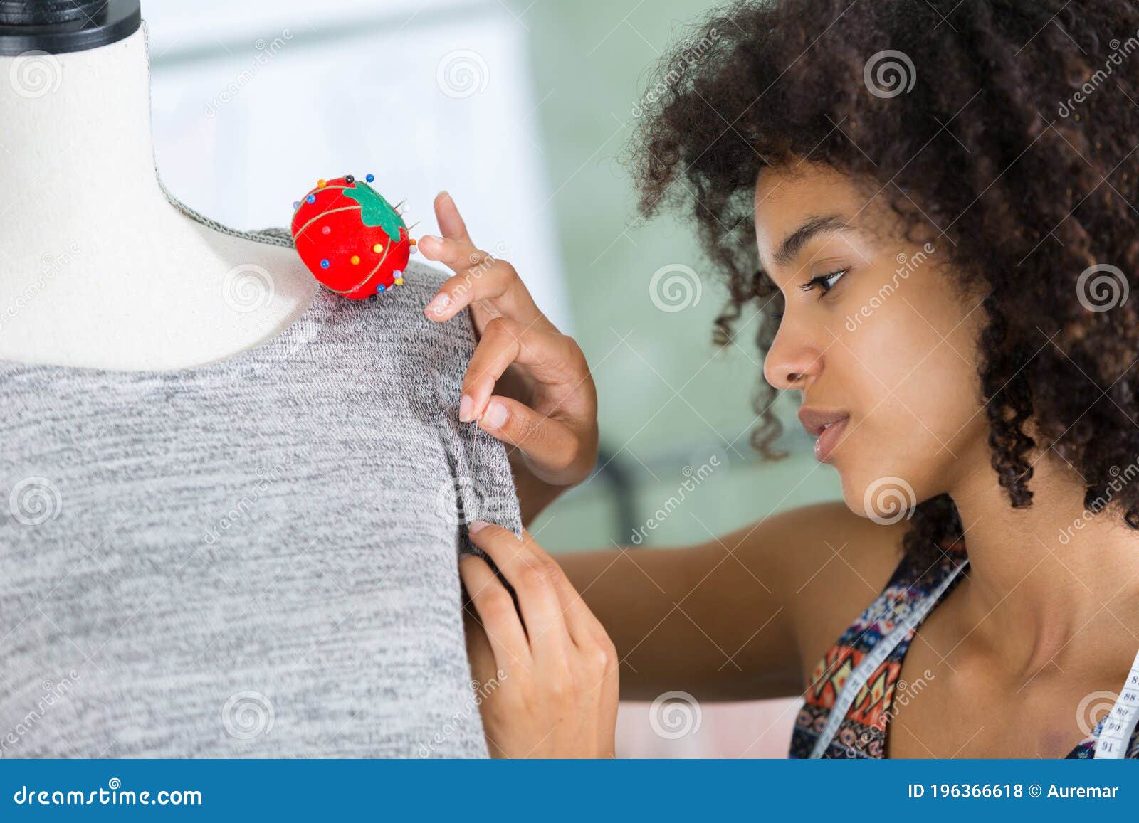 Gorgeous Atelier Owner Worker with Mannequin in Studio Stock Photo ...