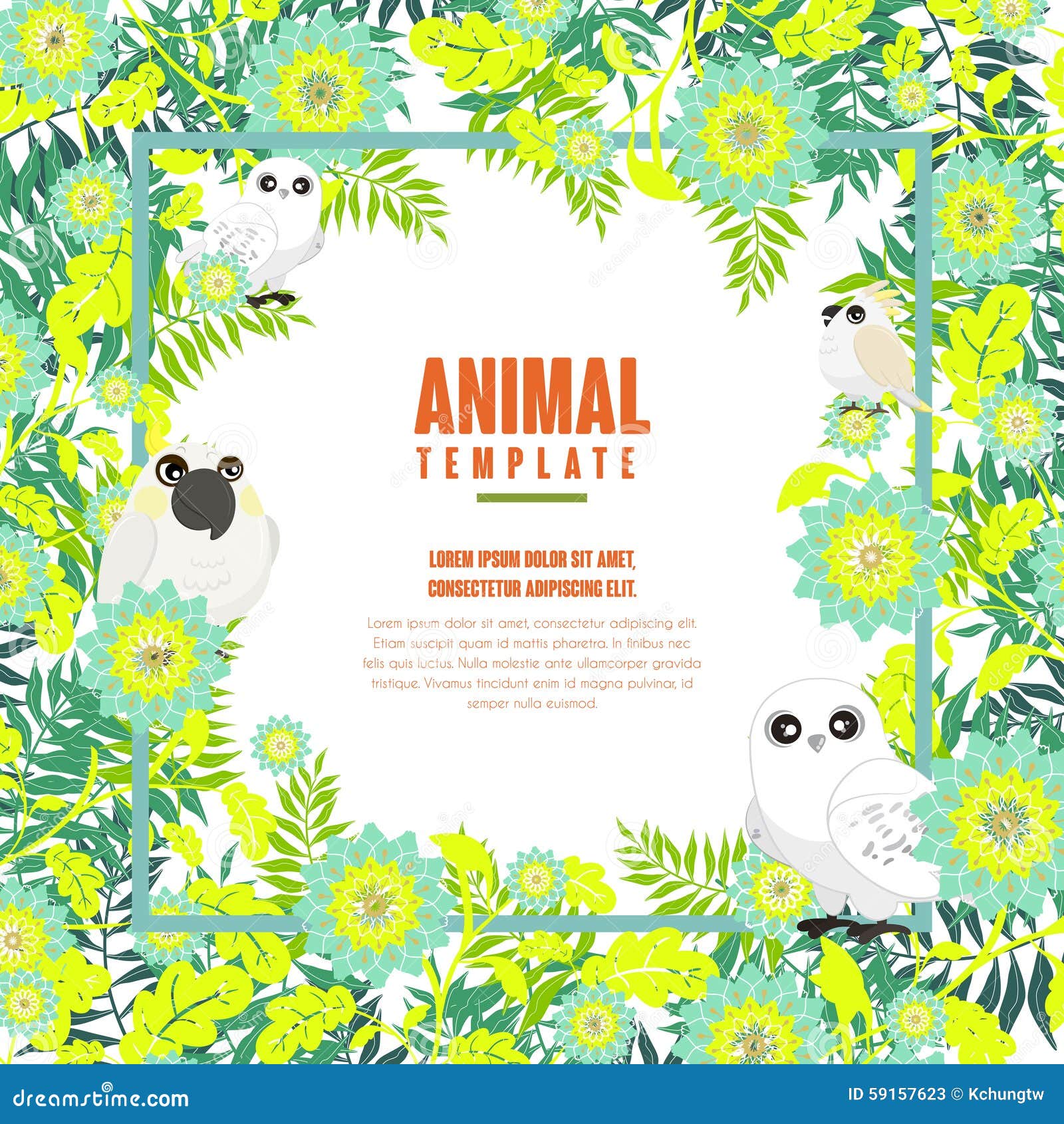 Gorgeous birds template stock vector. Illustration of design - 59157623