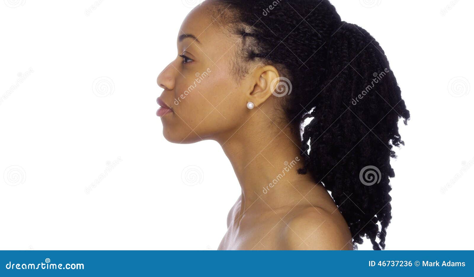 Gorgeous Black Woman Looking Off To the Side Stock Photo - Image of ...
