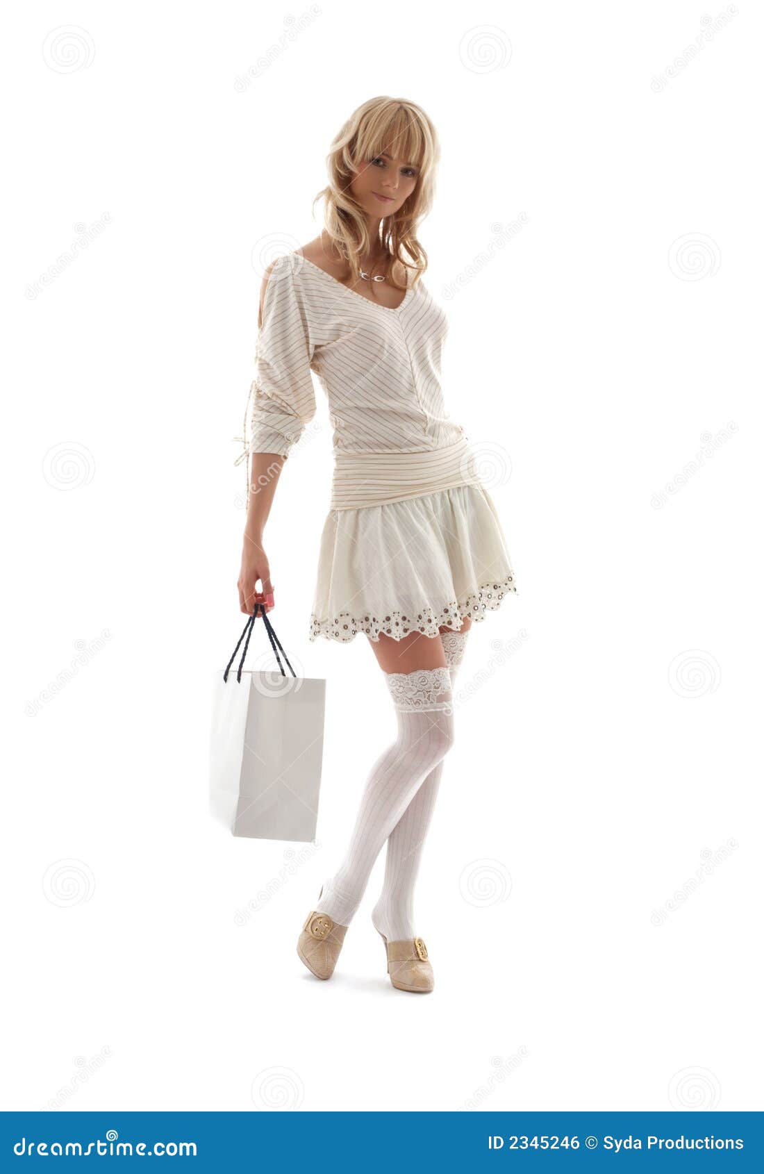 Gorgeous Blond with Shopping B Stock Photo - Image of cute, gifts: 2345246