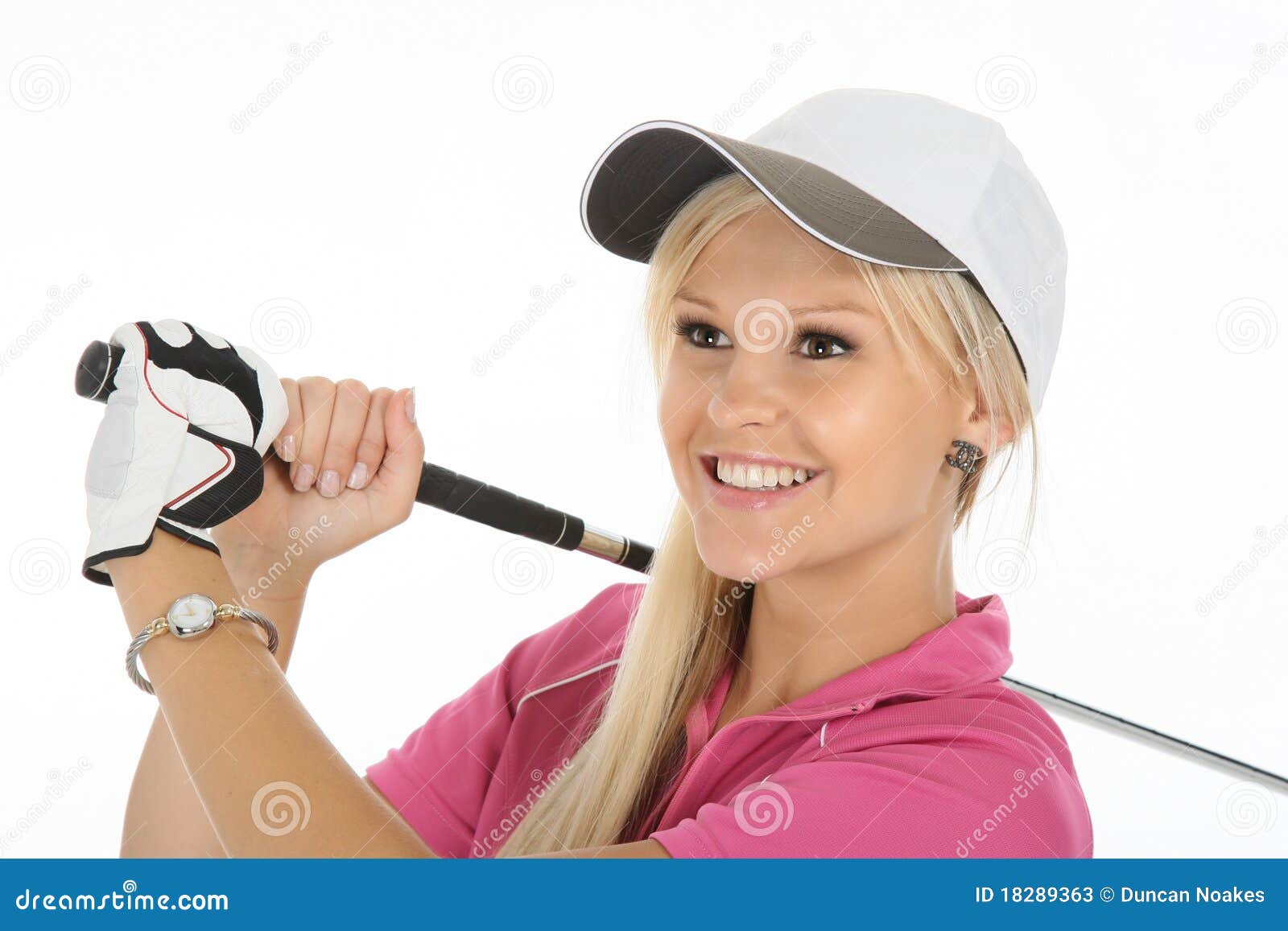 Gorgeous Blonde Golfer Lady Stock Image - Image of player, happy: 18289363