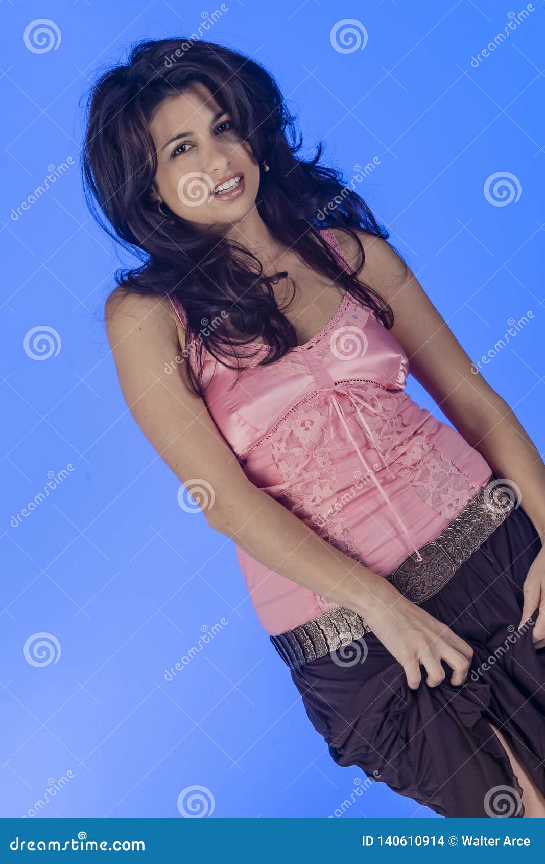 Gorgeous Brunette Ethnic Model Poses in a Studio Environment Stock ...