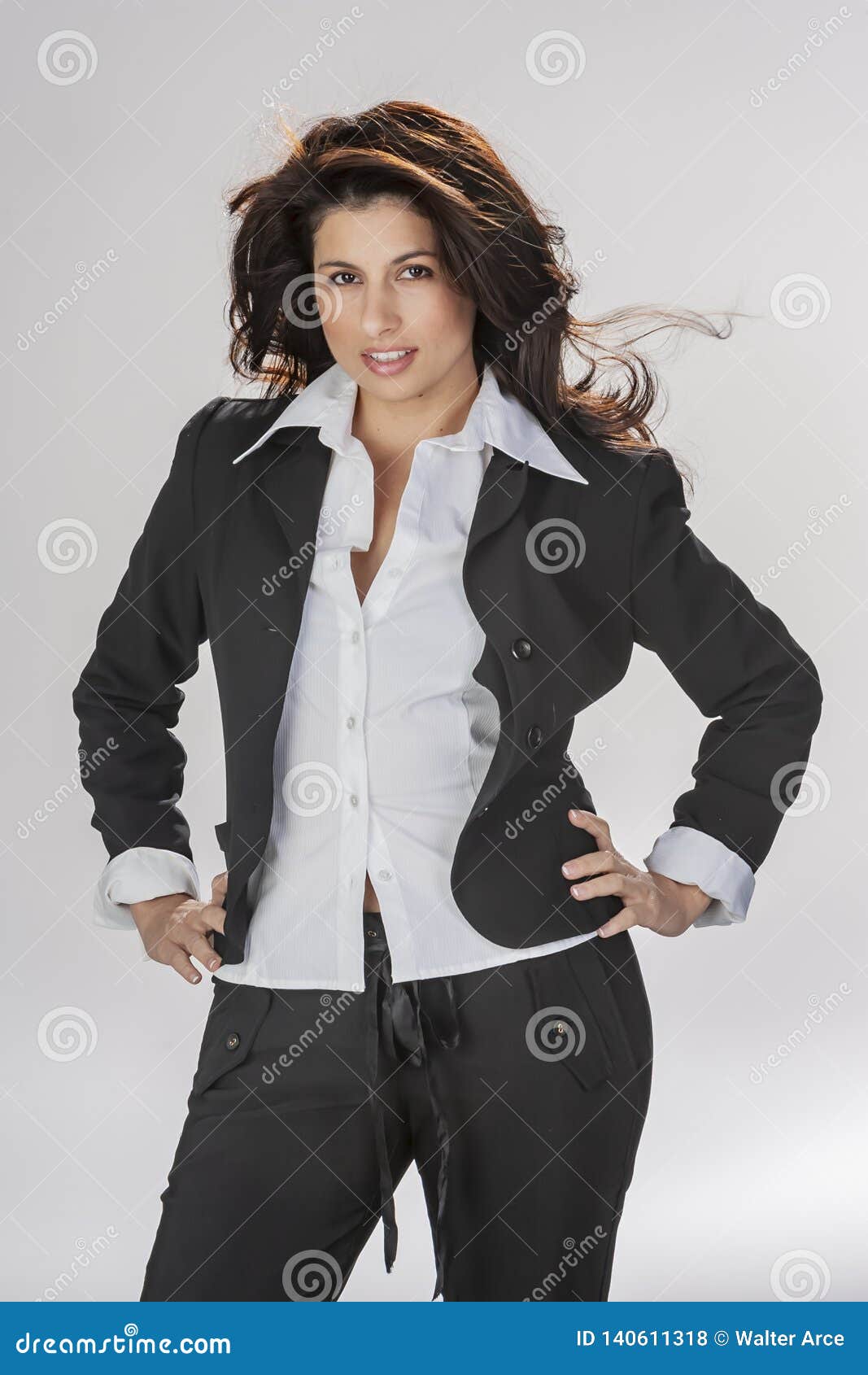 Gorgeous Brunette Ethnic Model Poses in a Studio Environment Stock ...