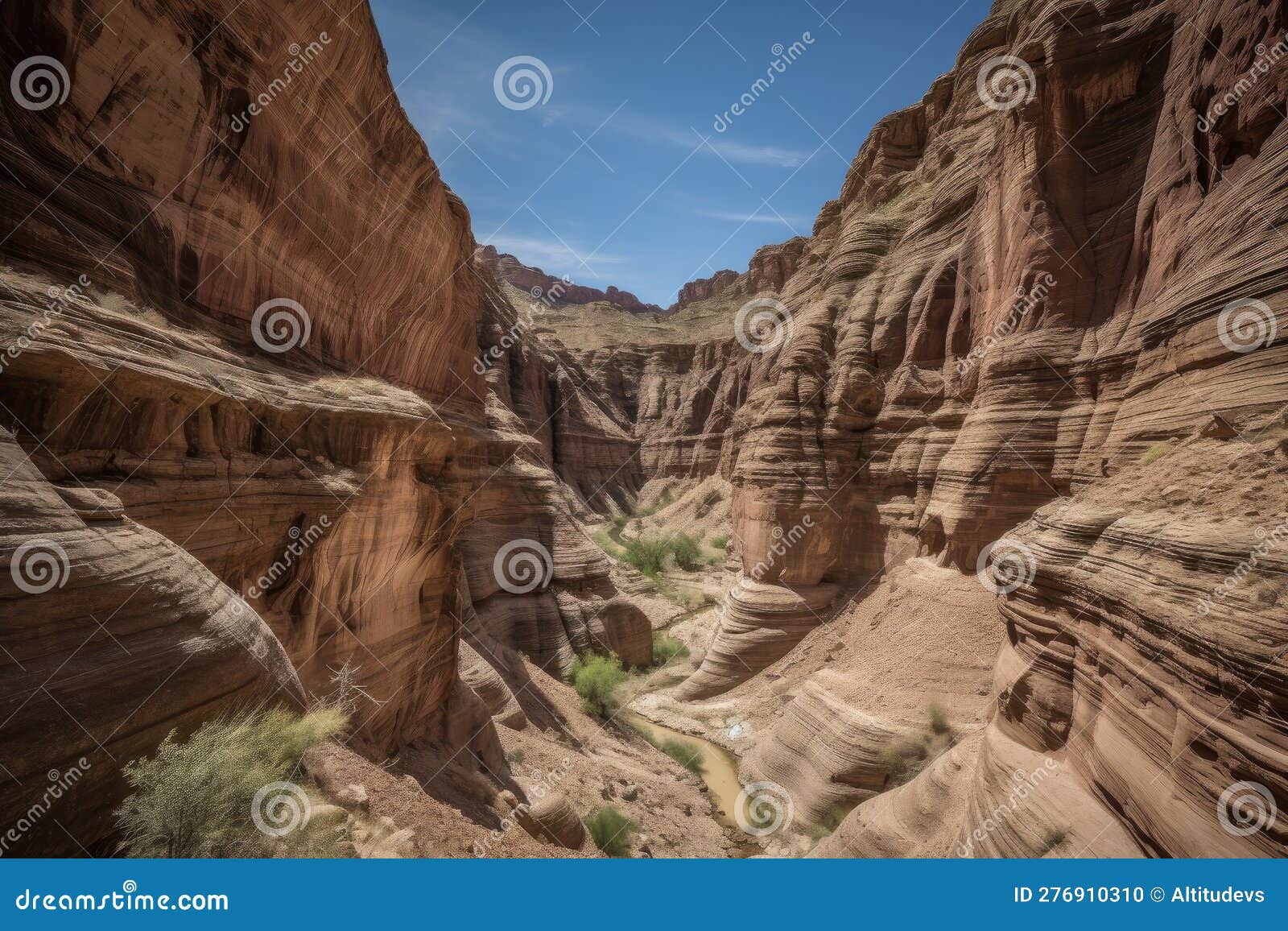 Gorgeous Canyon with Natural Rock Formations Towering Overhead Stock ...