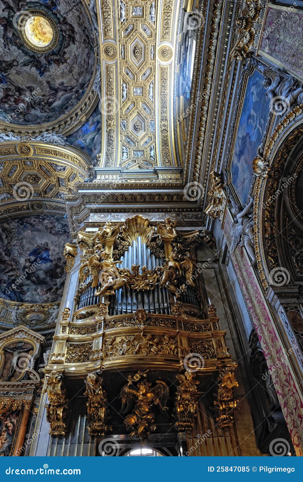 Gorgeous Ceiling of the Baroque Chirch in Rome Stock Image - Image of ...