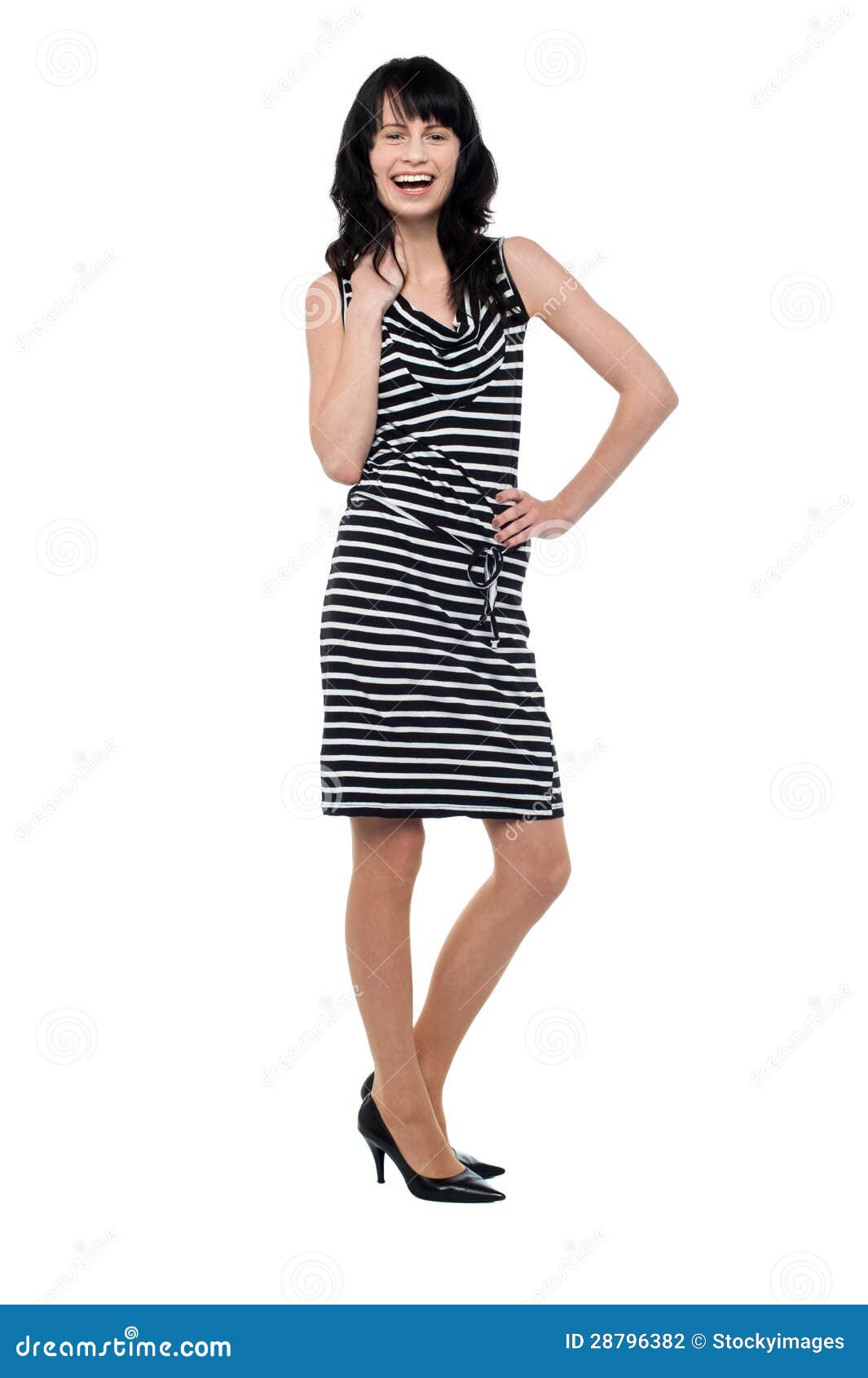 Gorgeous Cheerful Woman Striking Stylish Pose Stock Photo - Image of ...