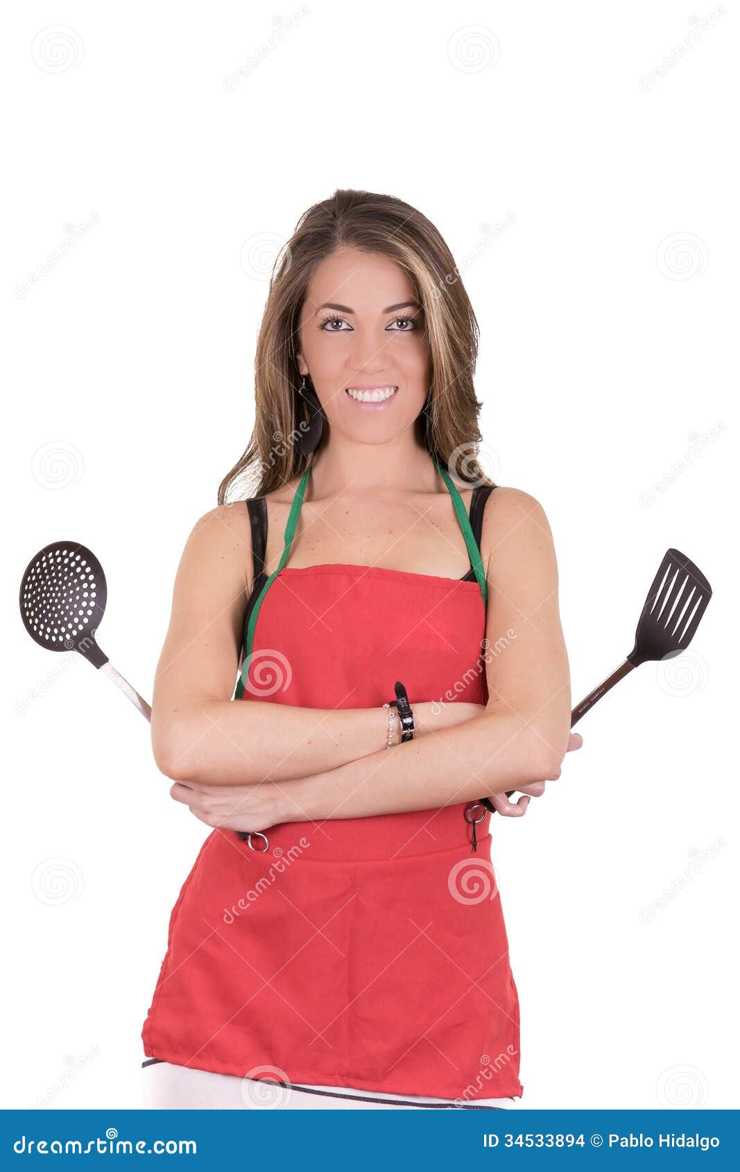 Gorgeous Cooking Woman in Apron Stock Photo - Image of feminine ...
