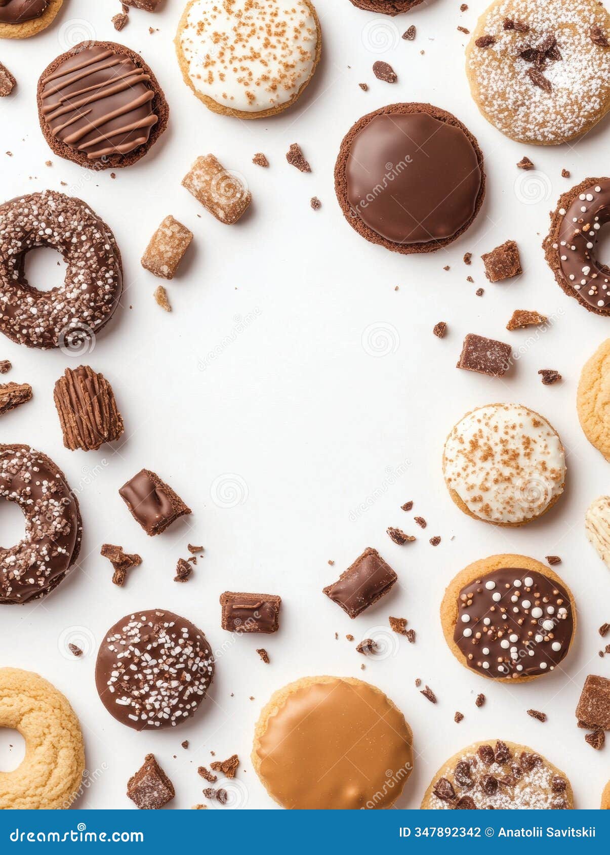 Gorgeous Display of Diverse Sweets and Cookies on a Clean White Surface ...