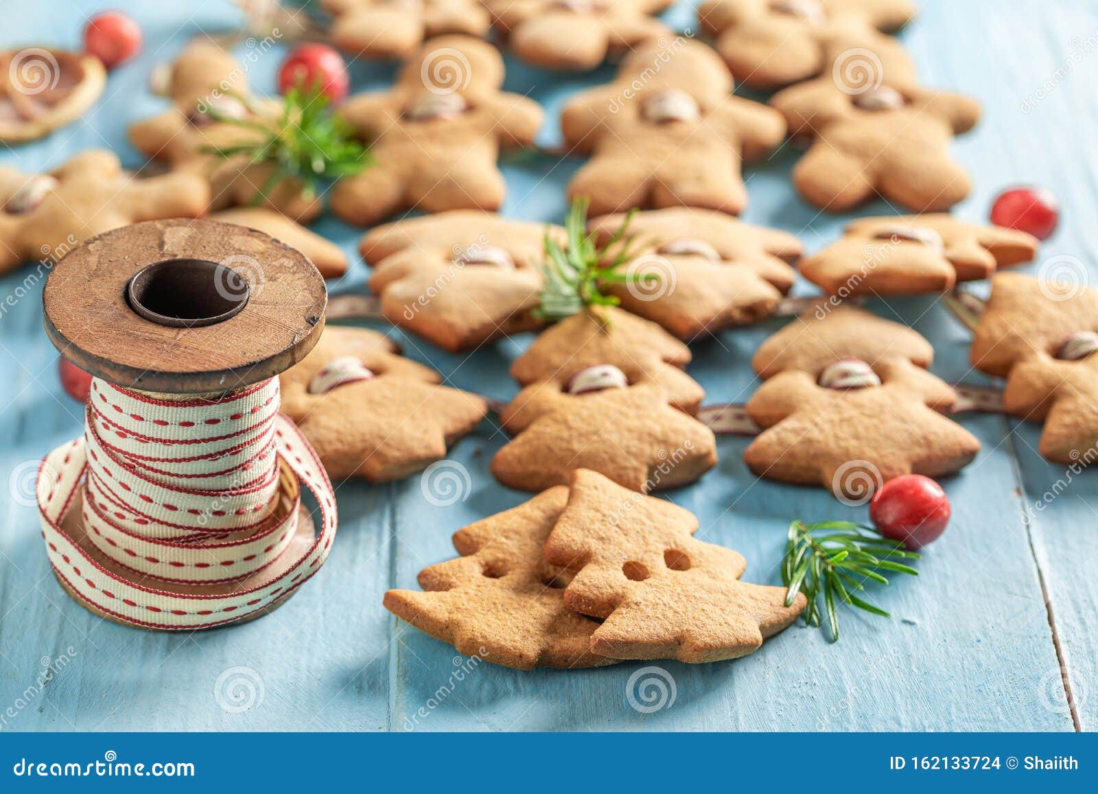 Gorgeous Gingerbread Cookie Chain As Christmas Ornaments Stock Photo ...