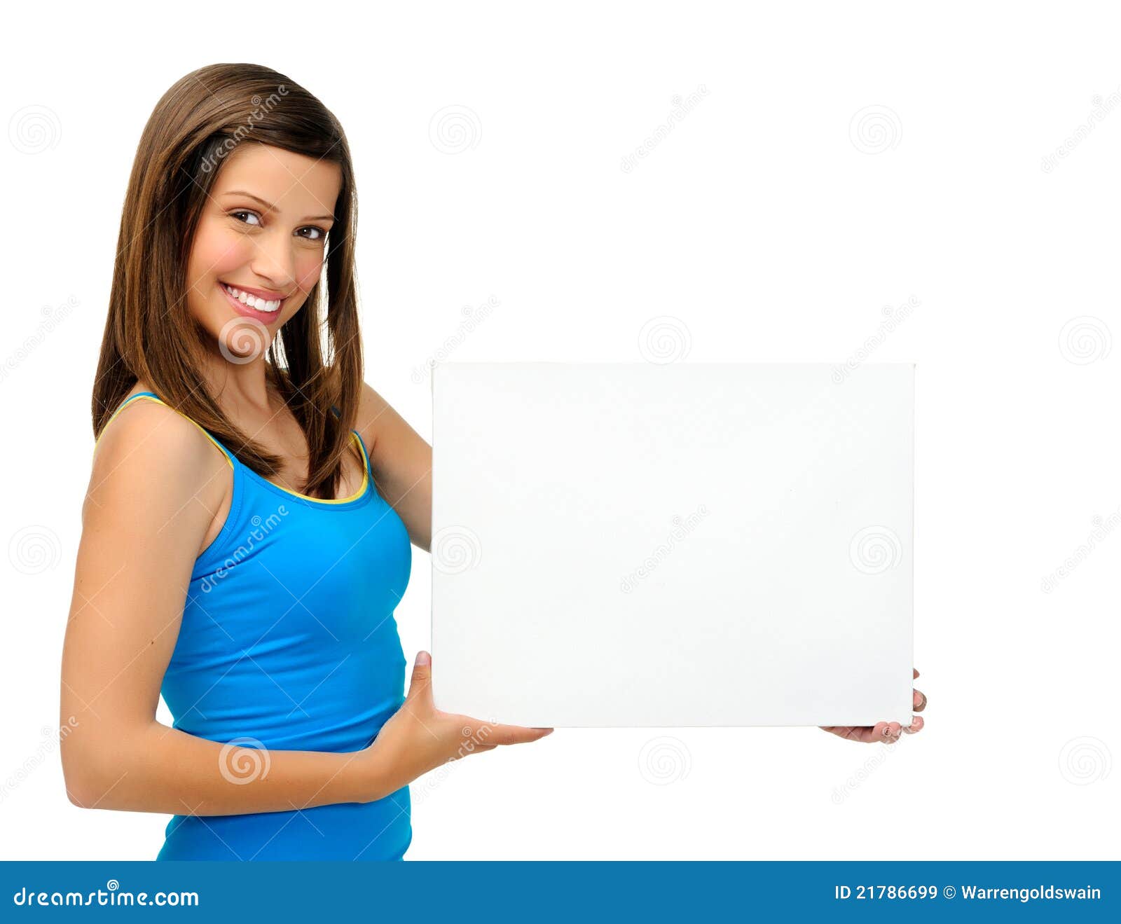 Gorgeous Girl with Blank Presentation Board Stock Image - Image of ...