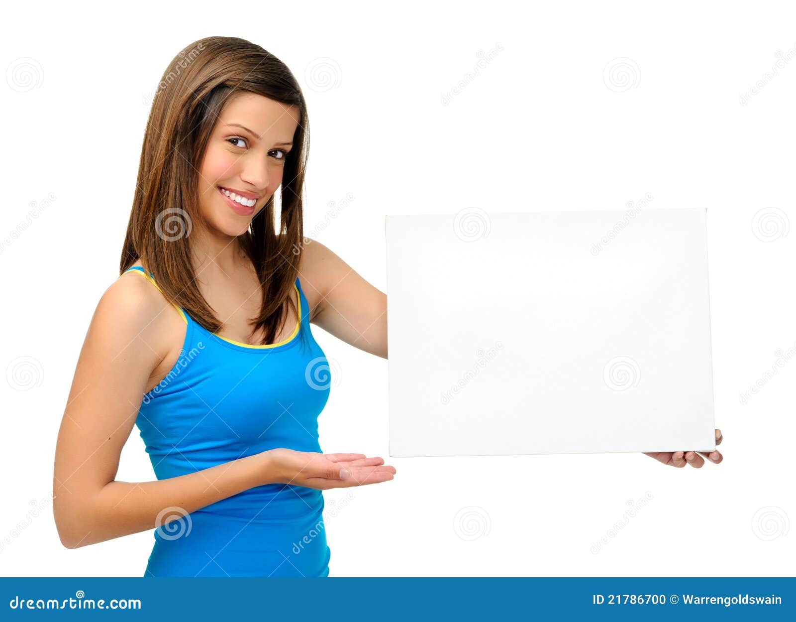 Gorgeous Girl with Blank Presentation Board Stock Photo - Image of ...