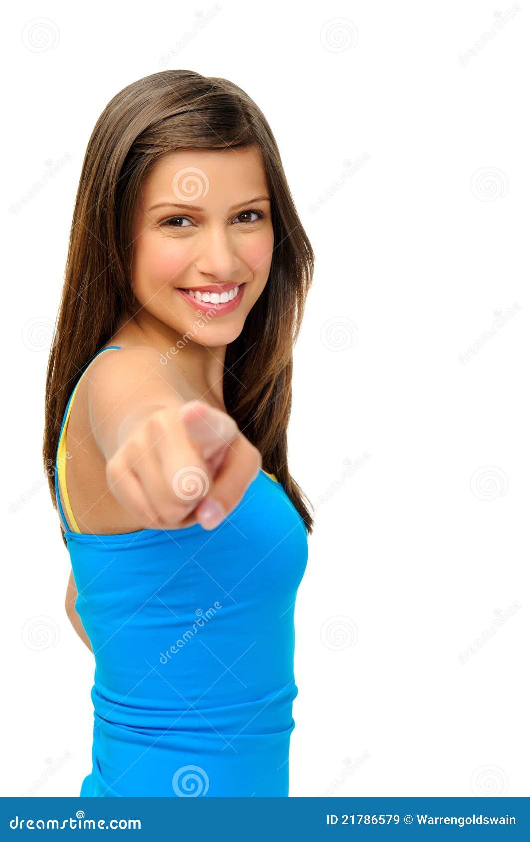 Gorgeous Girl Points Towards Camera Stock Image - Image of european ...