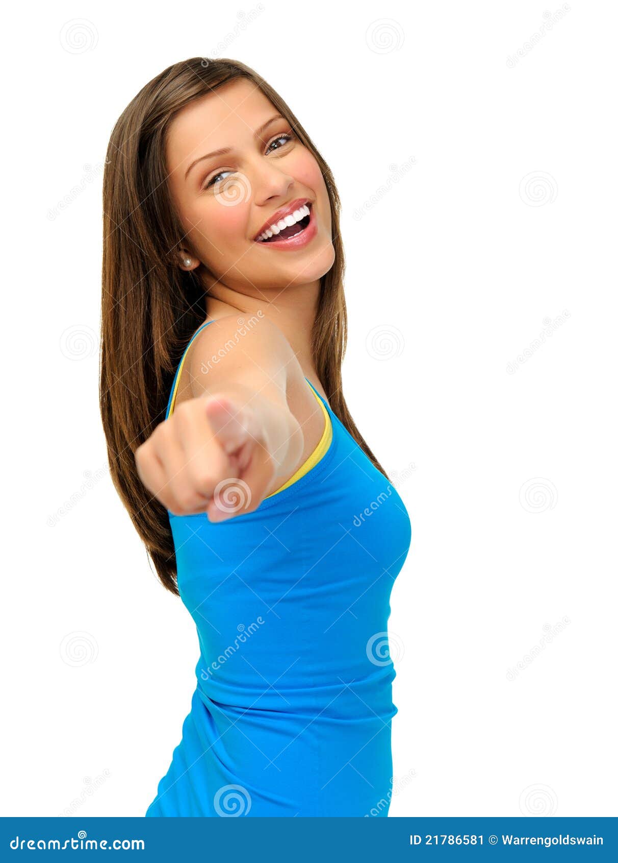 Gorgeous Girl Points Towards Camera Stock Image - Image of confident ...