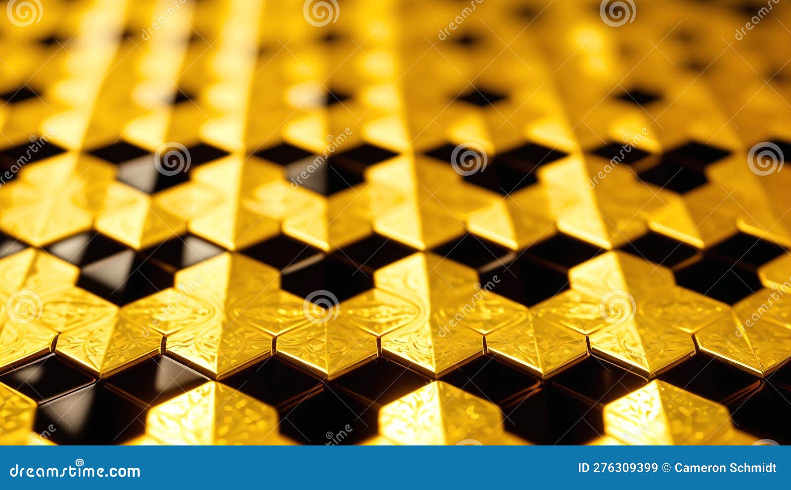 A Gorgeous Gold and Black Pattern with a Lot of Squares AI Generative ...