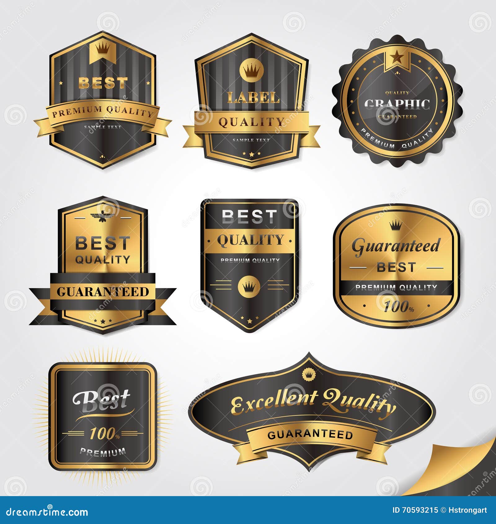 Gorgeous golden labels stock illustration. Illustration of banner ...
