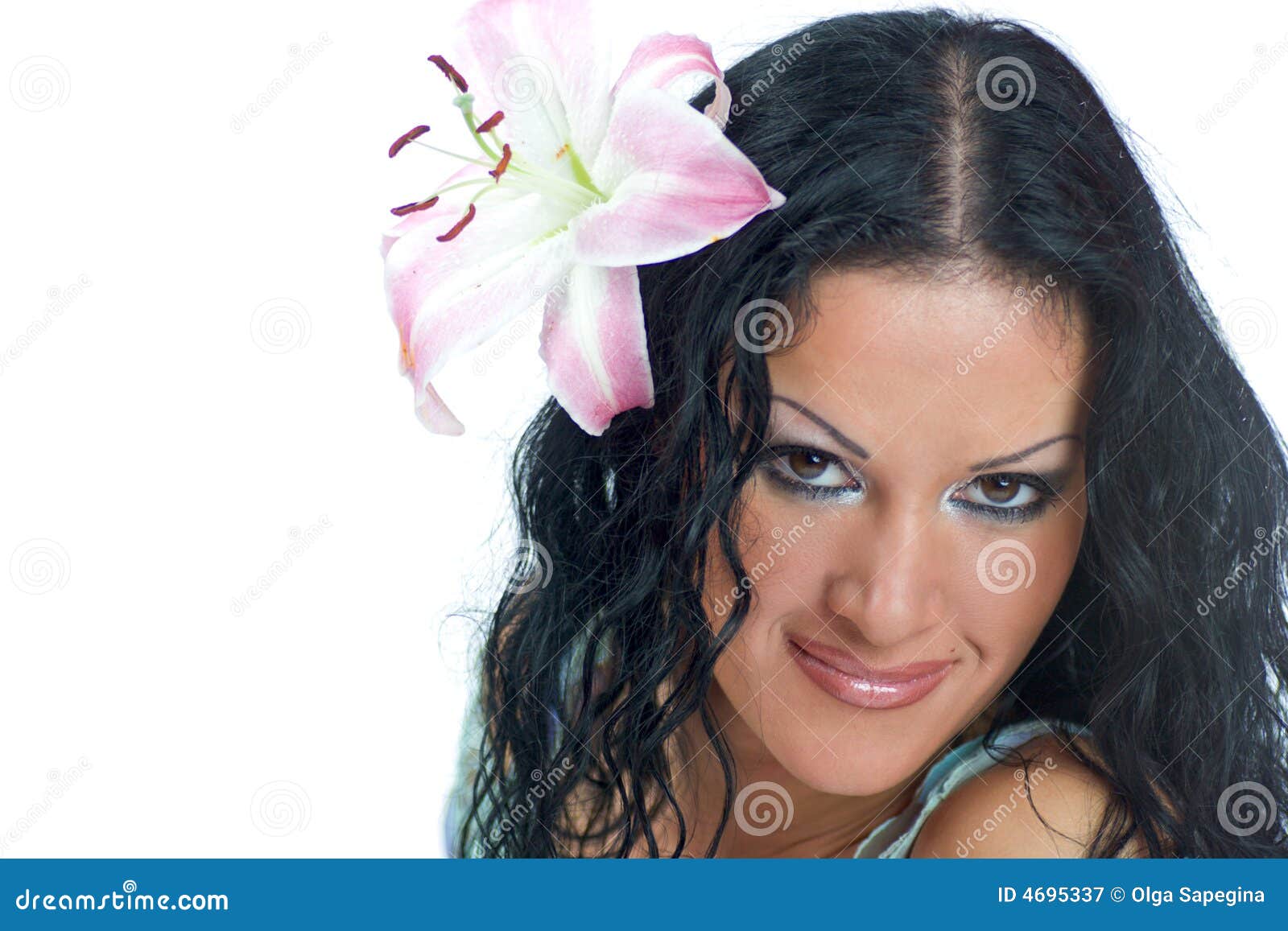 Gorgeous happy woman stock image. Image of flower, confidence - 4695337