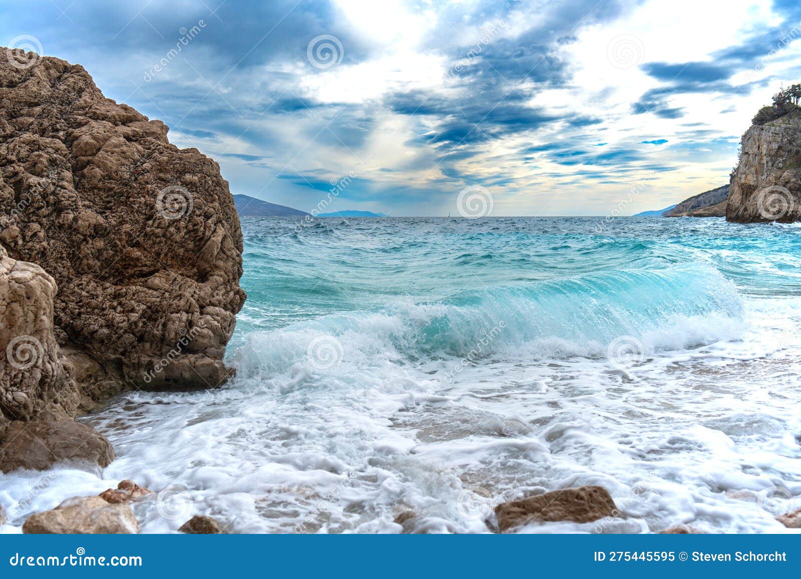 Wave on the cliff. stock image. Image of coast, sand - 275445595