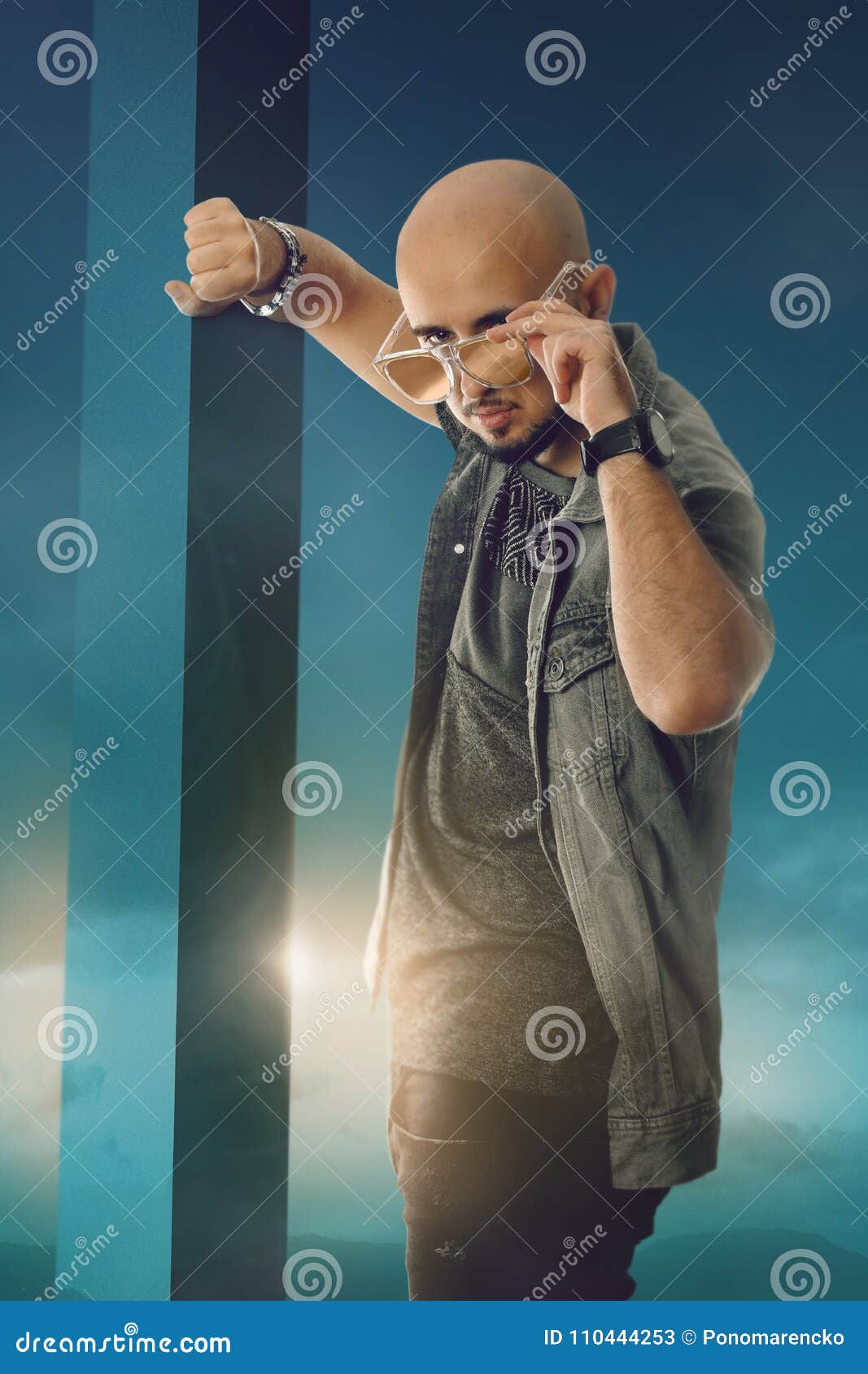 Gorgeous Macho Man on Blue Sky Stock Image - Image of model, romantic ...