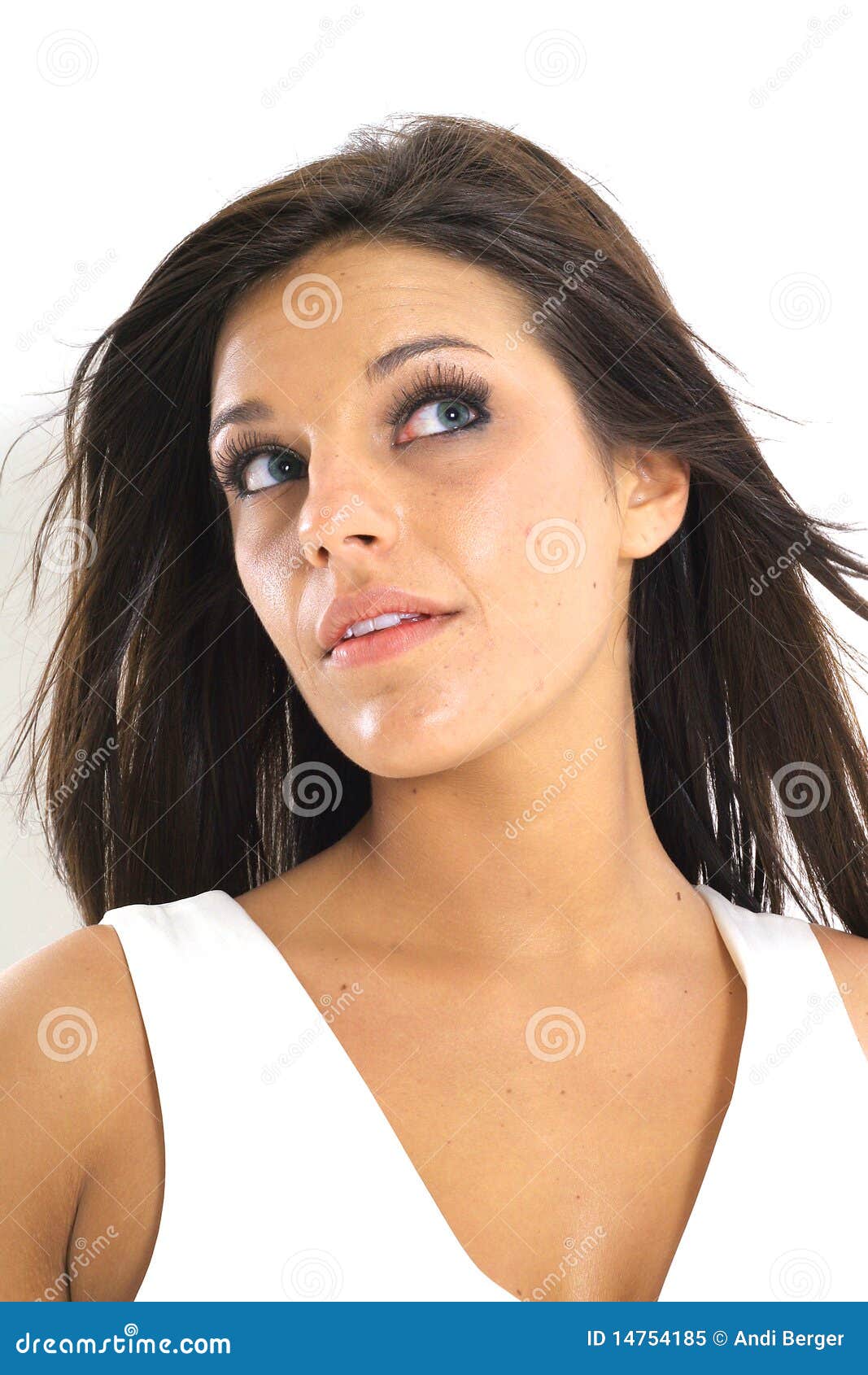 Gorgeous model looking up stock image. Image of grin - 14754185