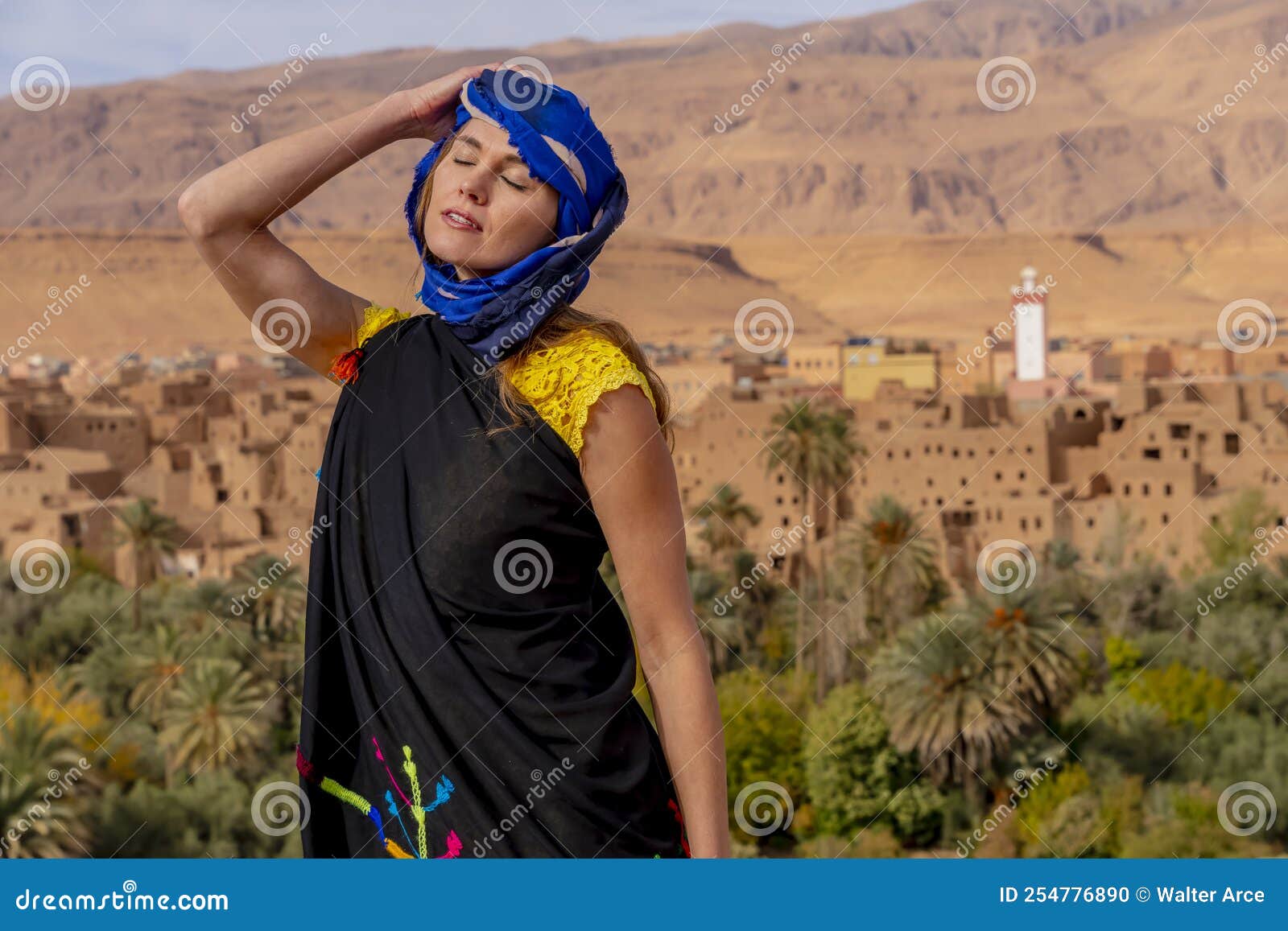 A Beautiful Model Poses Outdoors in Morocco, Africa Stock Photo - Image ...