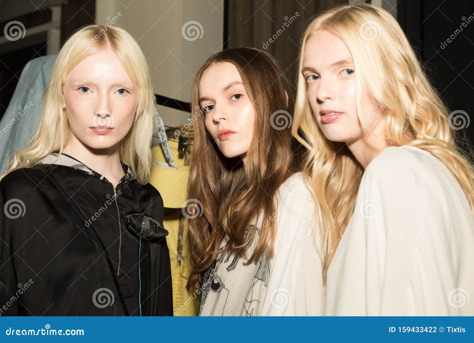 Gorgeous Models Posing in the Backstage Editorial Photography - Image ...