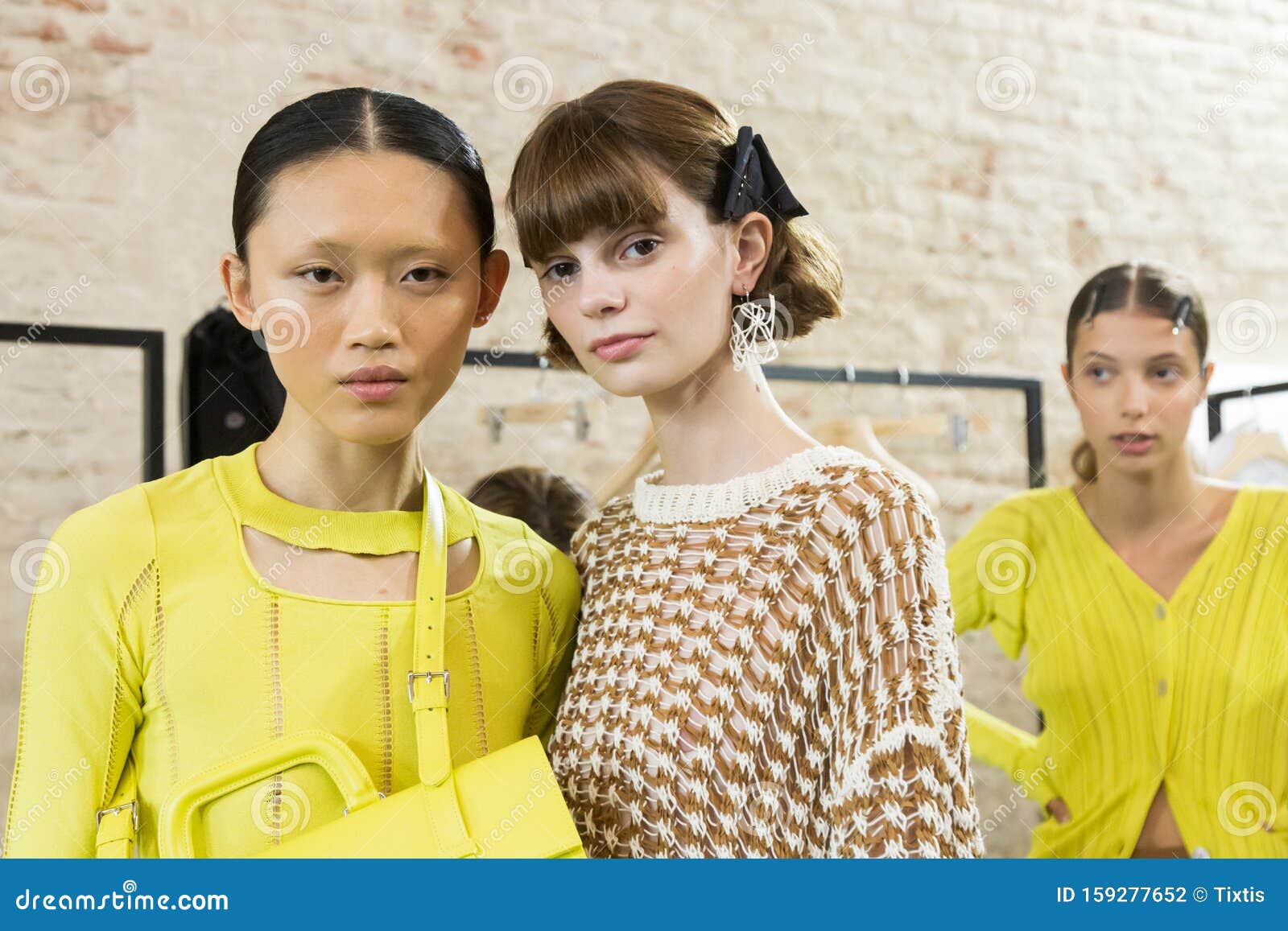 Gorgeous Models Posing in the Backstage Editorial Photography - Image ...