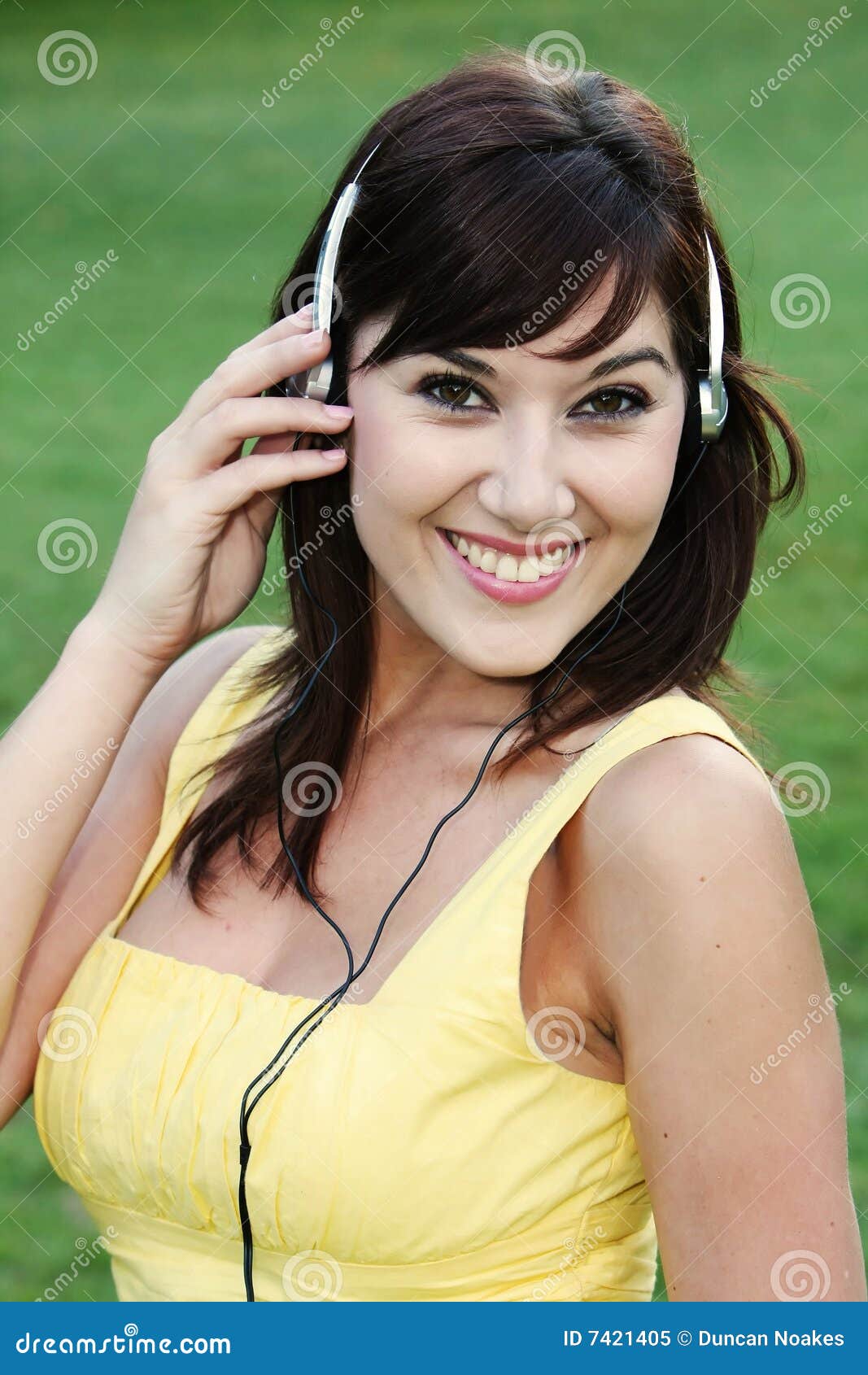 Gorgeous Music Listener stock image. Image of attractive - 7421405