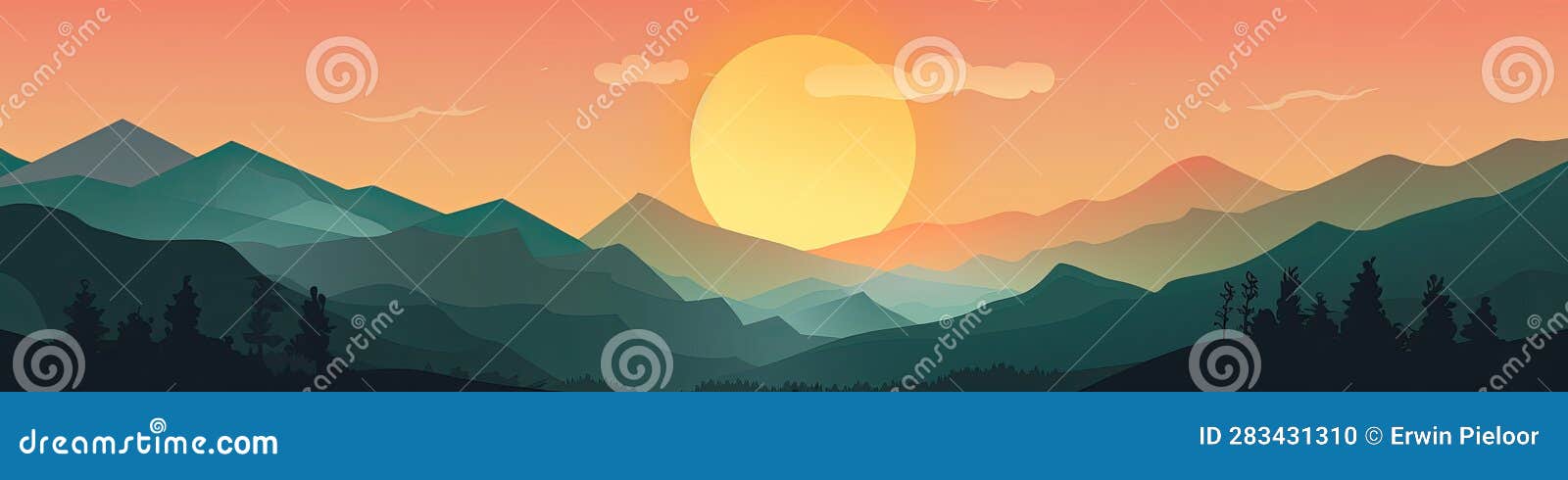 Gorgeous Natural Scenery in a Beautifully Crafted Banner Design Stock ...