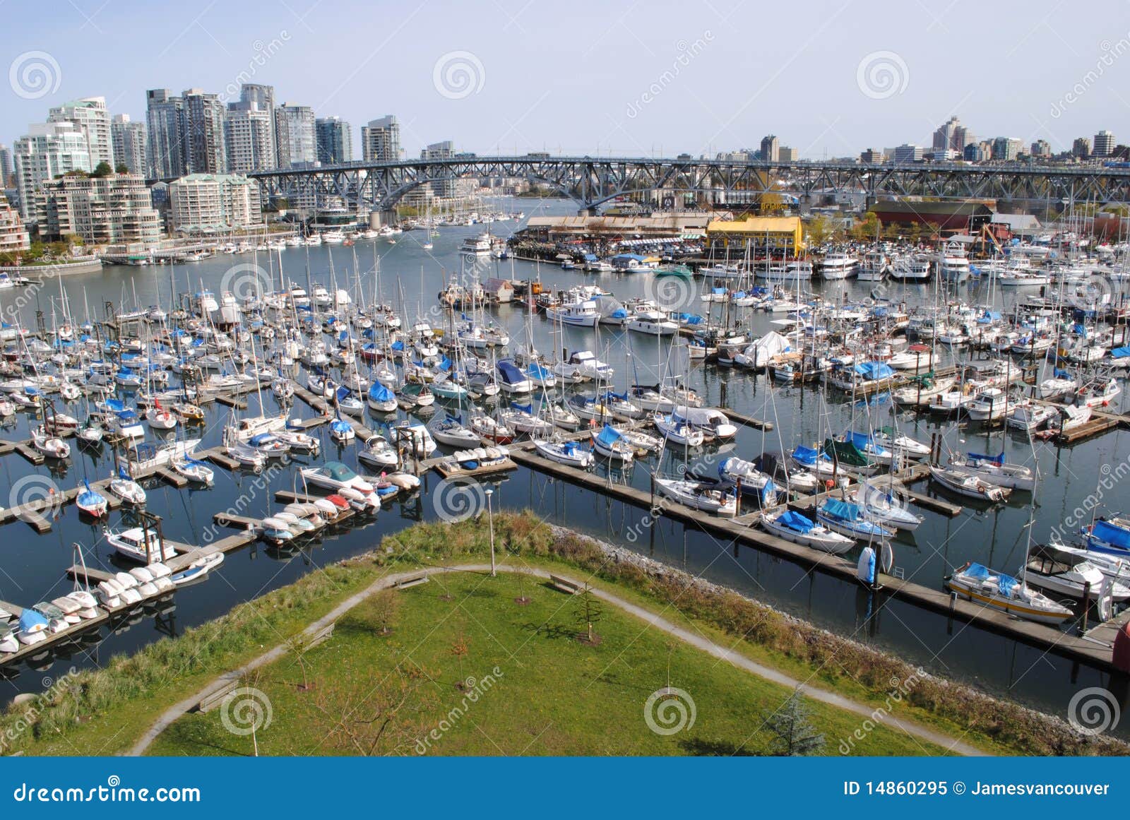 Gorgeous Panorama of Marina and Bridge Stock Image - Image of island ...
